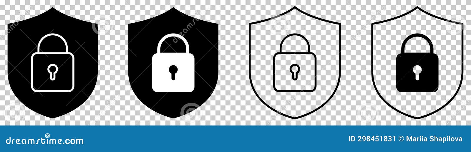 Security shield icons stock vector. Illustration of buttons - 298451831