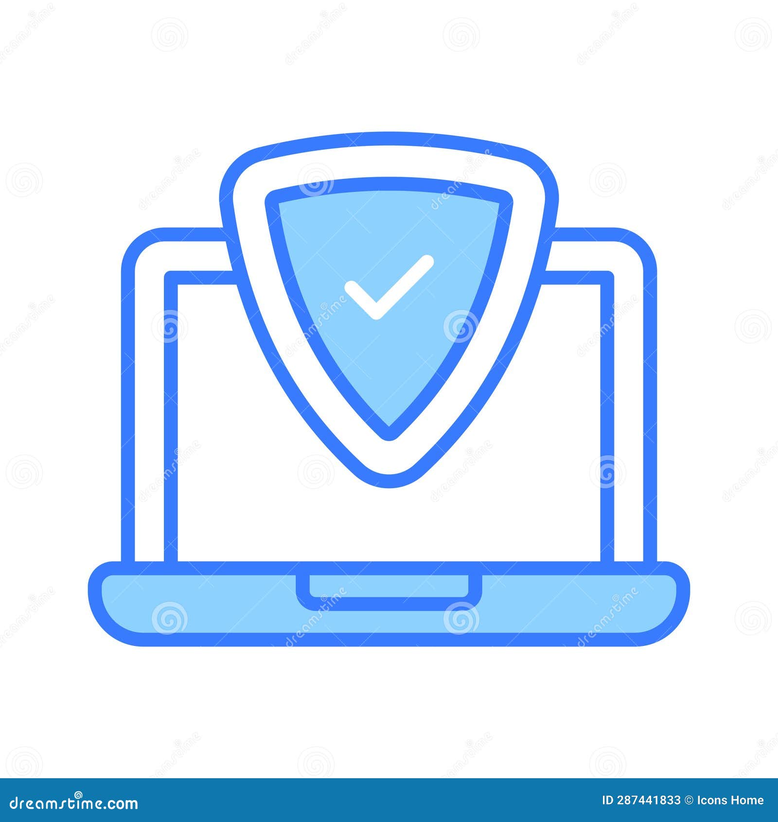 Security Shield with Laptop Showing Concept Icon of Laptop Protection ...