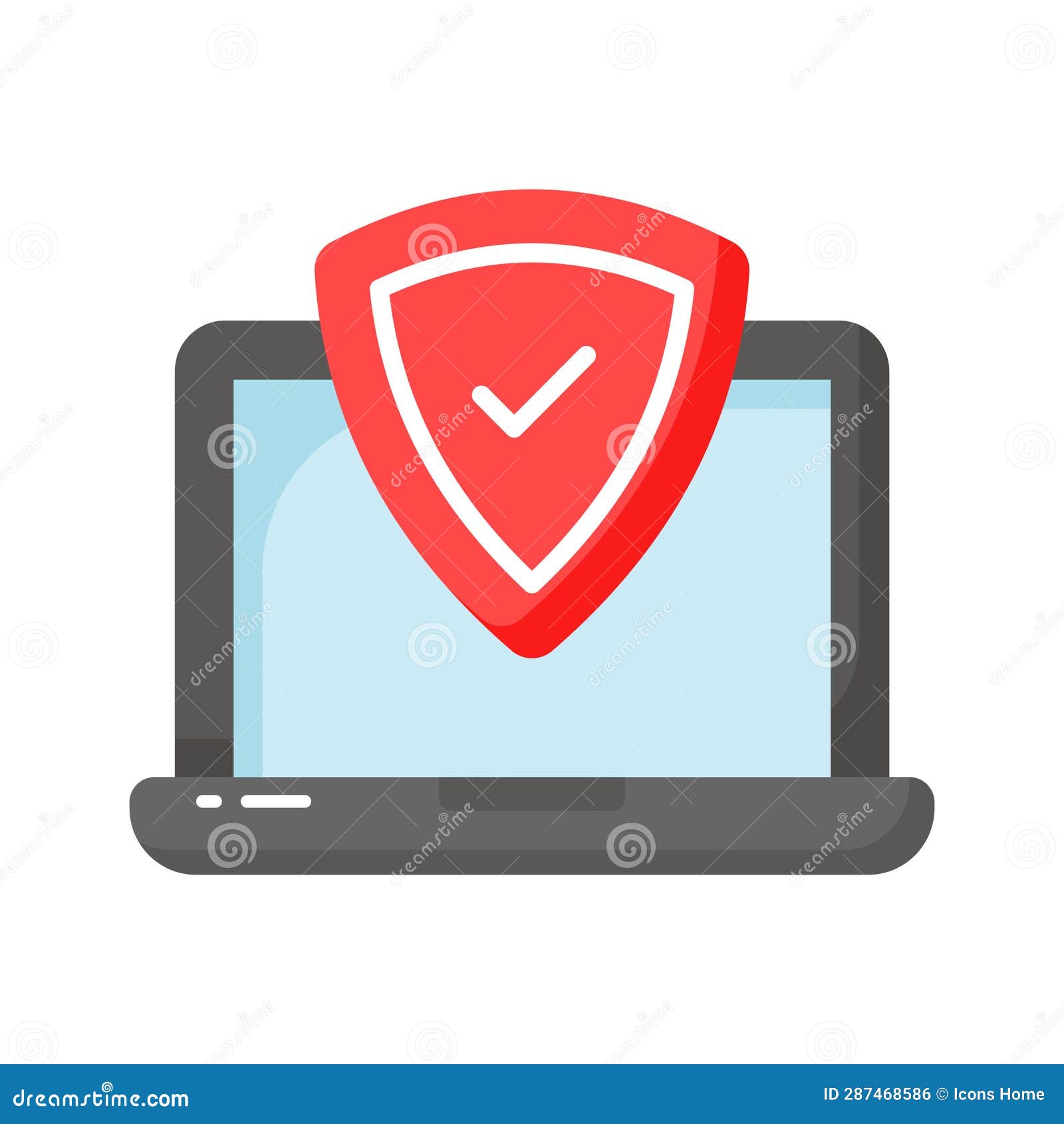 Security Shield with Laptop Showing Concept Icon of Laptop Protection ...