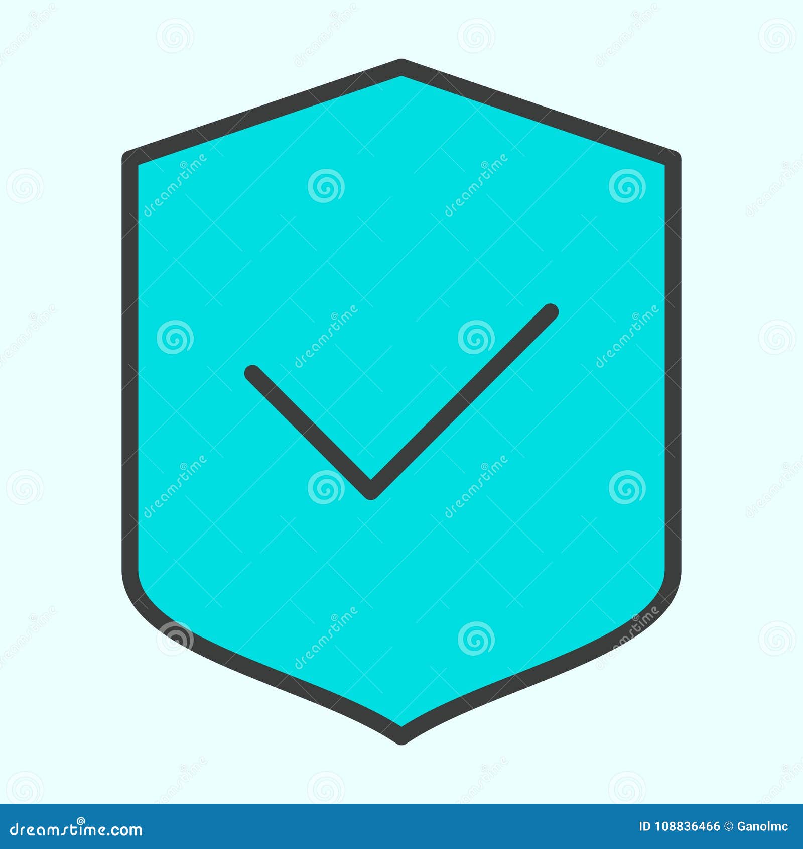Security Shield Line Icon. Vector Simple Minimal 96x96 Pictogram Stock ...