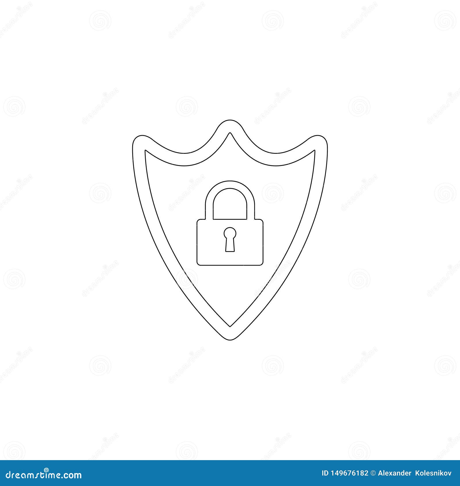 Security Shield with Lock. Flat Vector Icon Stock Vector - Illustration ...