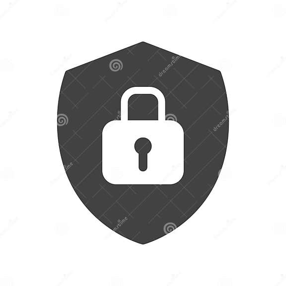 Security Shield Lock Icon Flat Vector Illustration Stock Vector ...