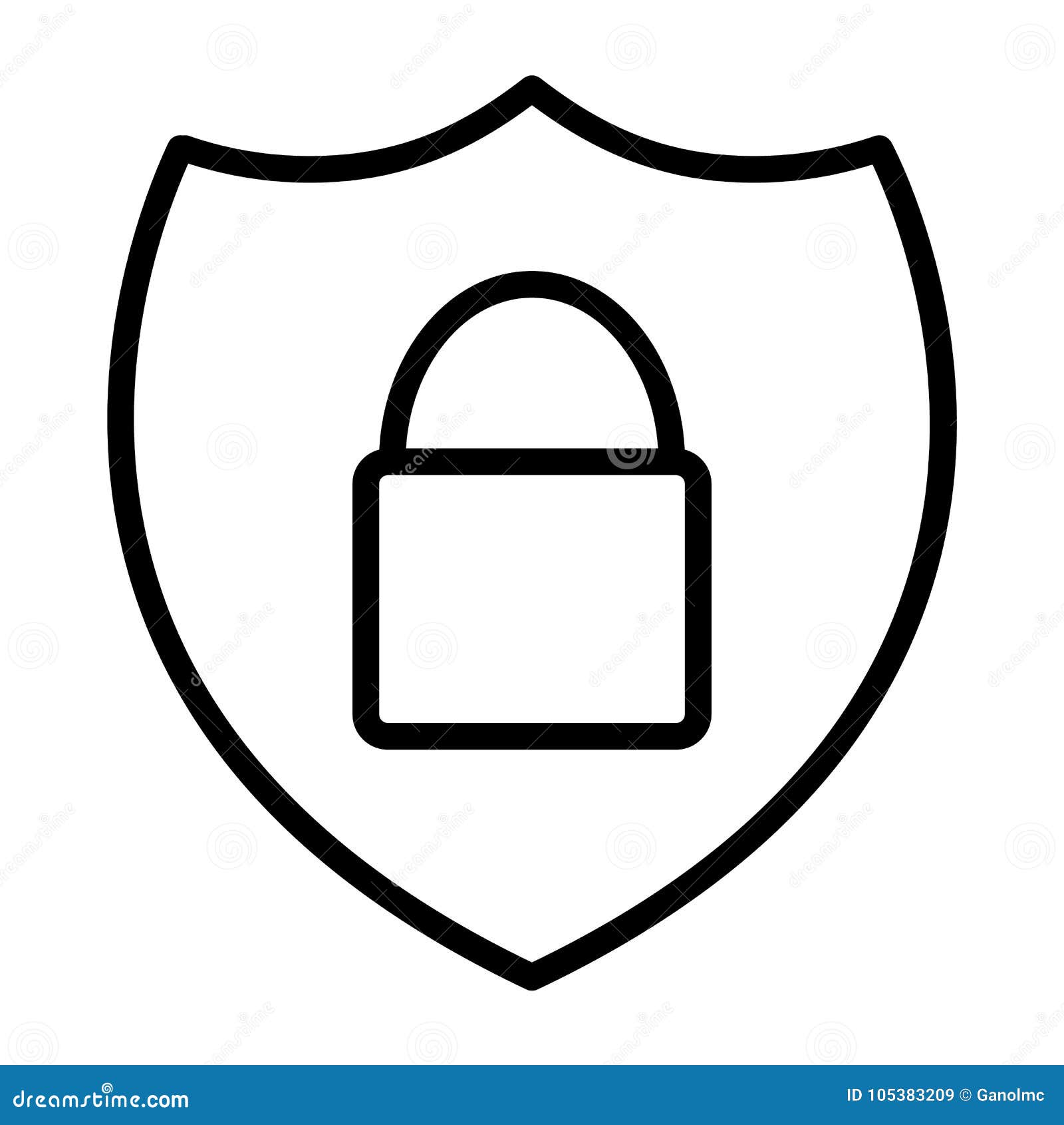 Security Shield with Lock Pixel Perfect Vector Thin Line Icon 48x48 ...