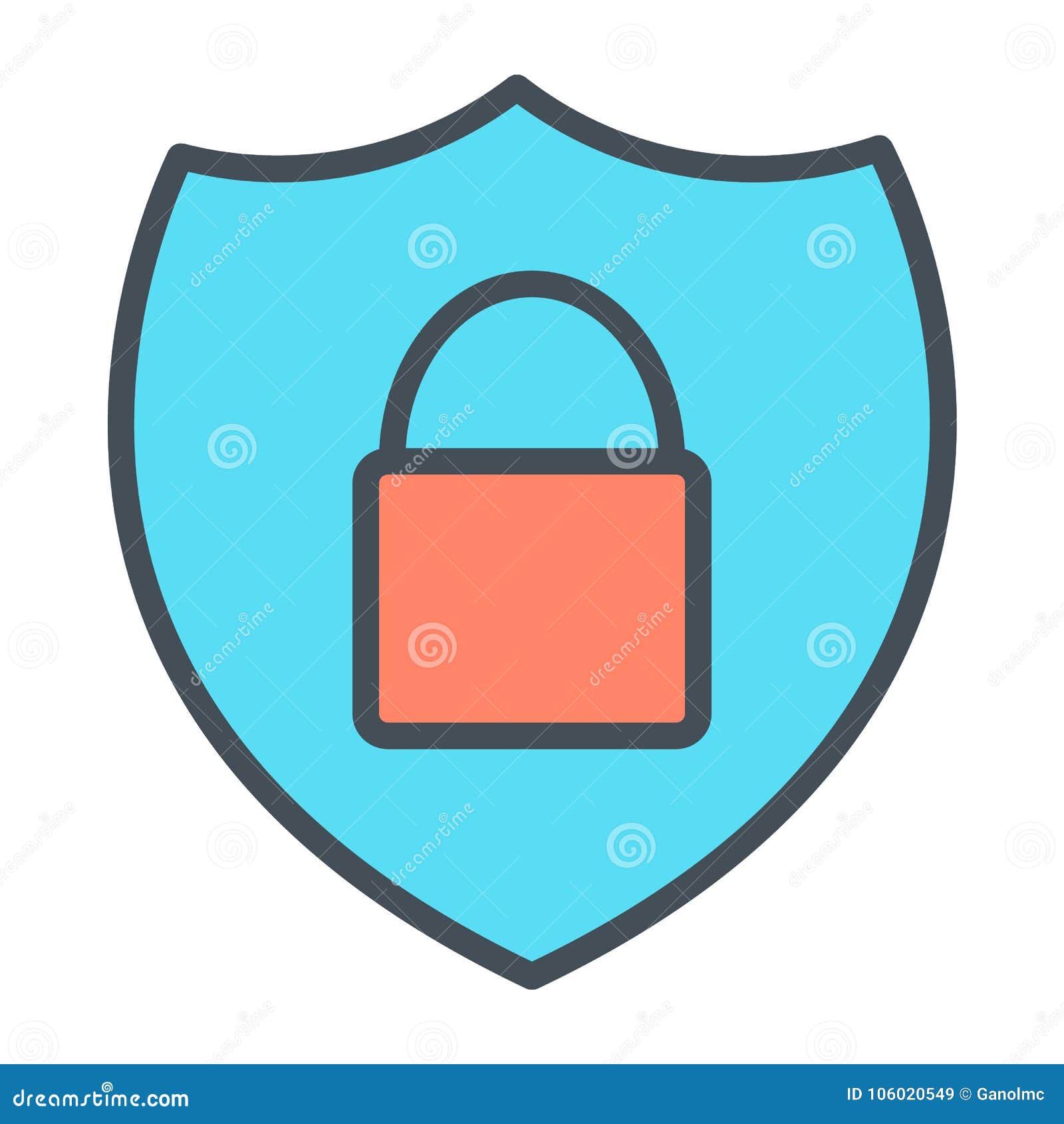 Security Shield with Lock Pixel Perfect Vector Thin Line Icon 48x48 ...