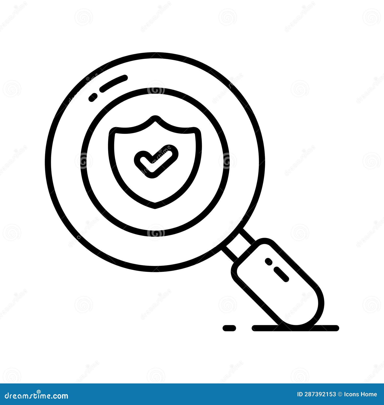 Security Shield with Magnifier, Security Search Icon, Safety Check ...