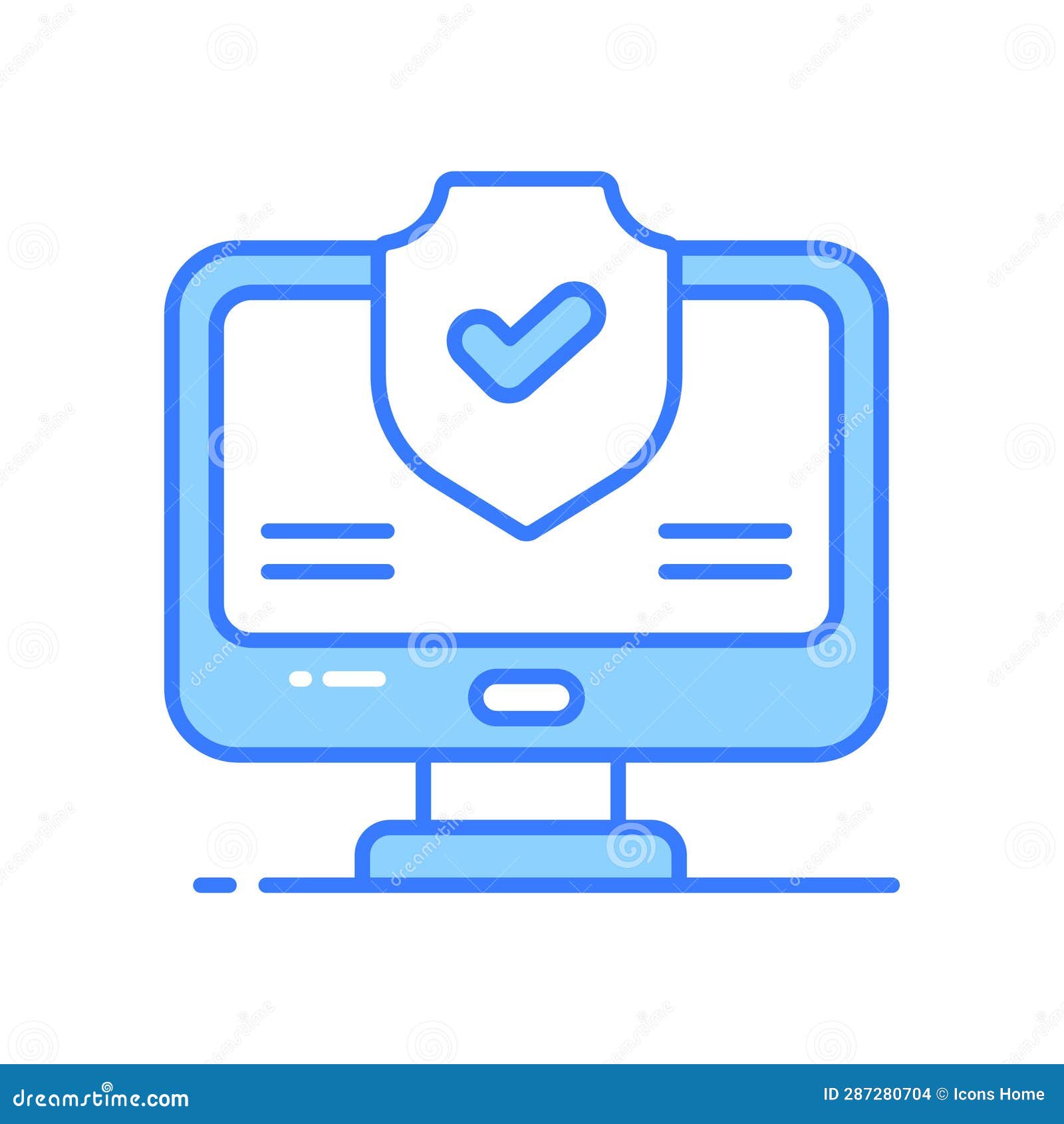 Security Shield with Monitor Showing Concept Icon of Computer Protection Stock Illustration ...