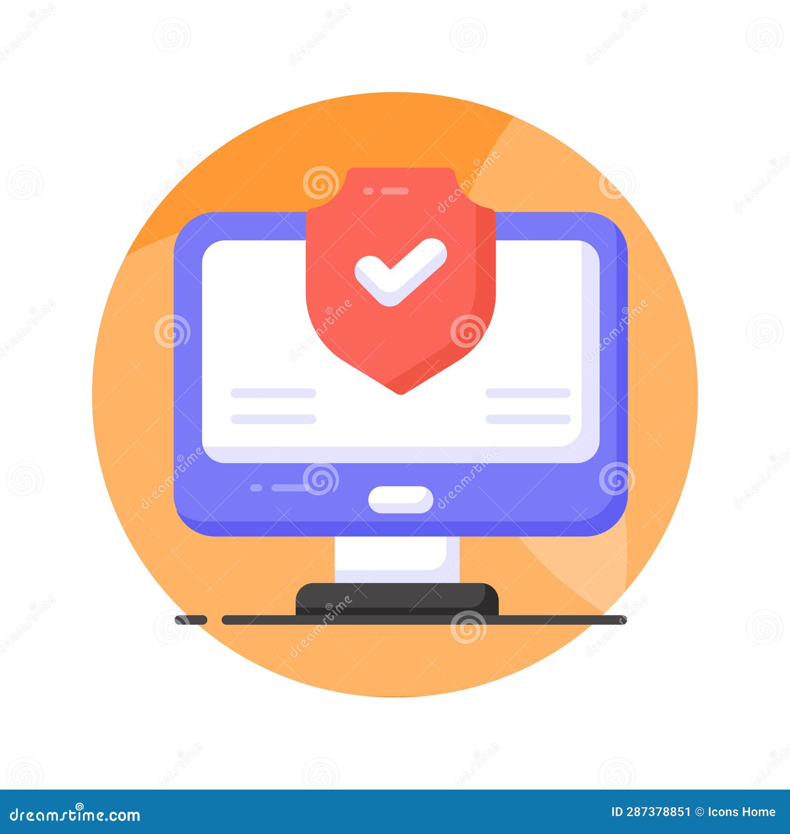 Security Shield with Monitor Showing Concept Icon of Computer ...