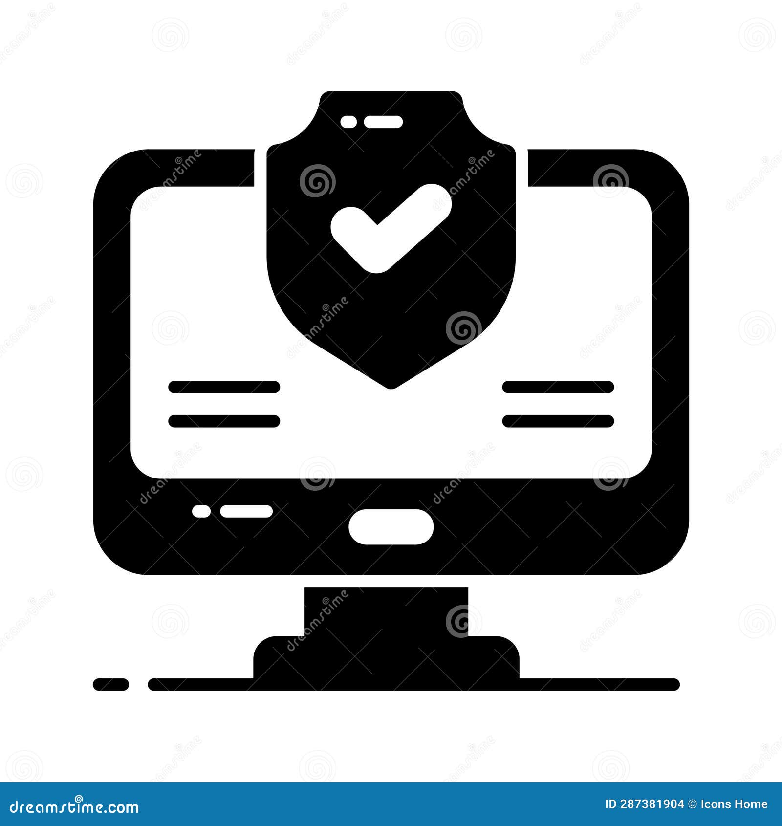 Security Shield with Monitor Showing Concept Icon of Computer ...