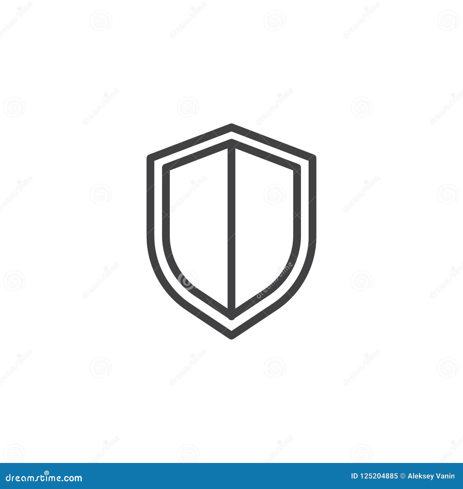Security Shield Outline Icon Stock Vector - Illustration of simple ...