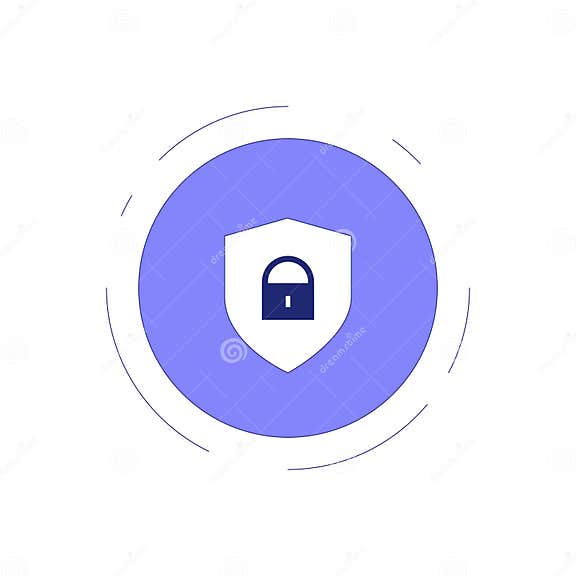 Security Shield with Padlock in Flat Vector Illustration Symbolizing ...