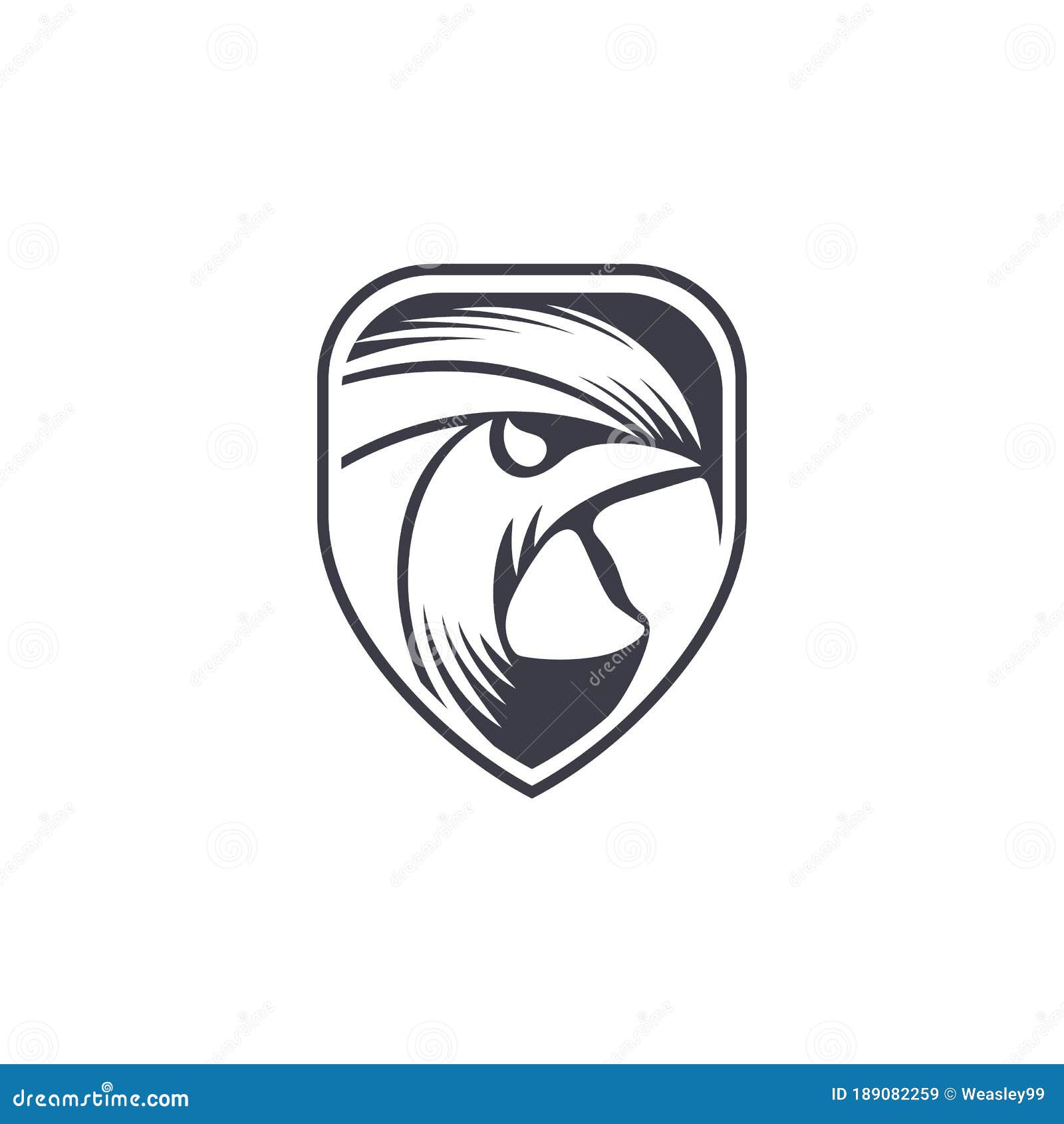 Security Shield with Parrot Bird Logo Design Stock Vector ...