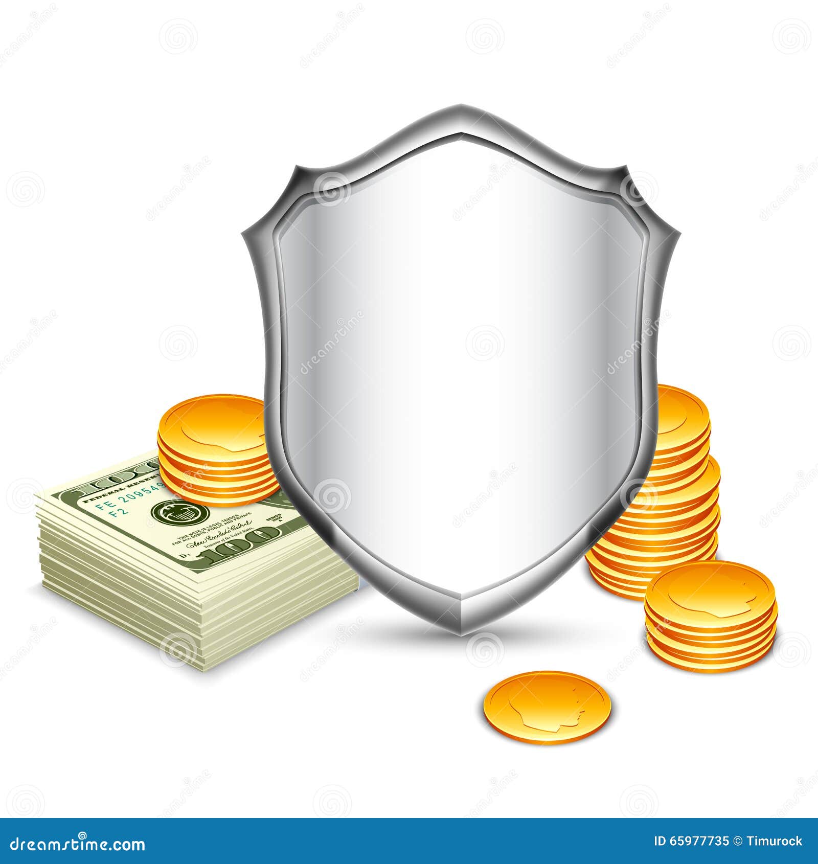 Security Shield Protecting Money Stock Vector - Illustration of ...