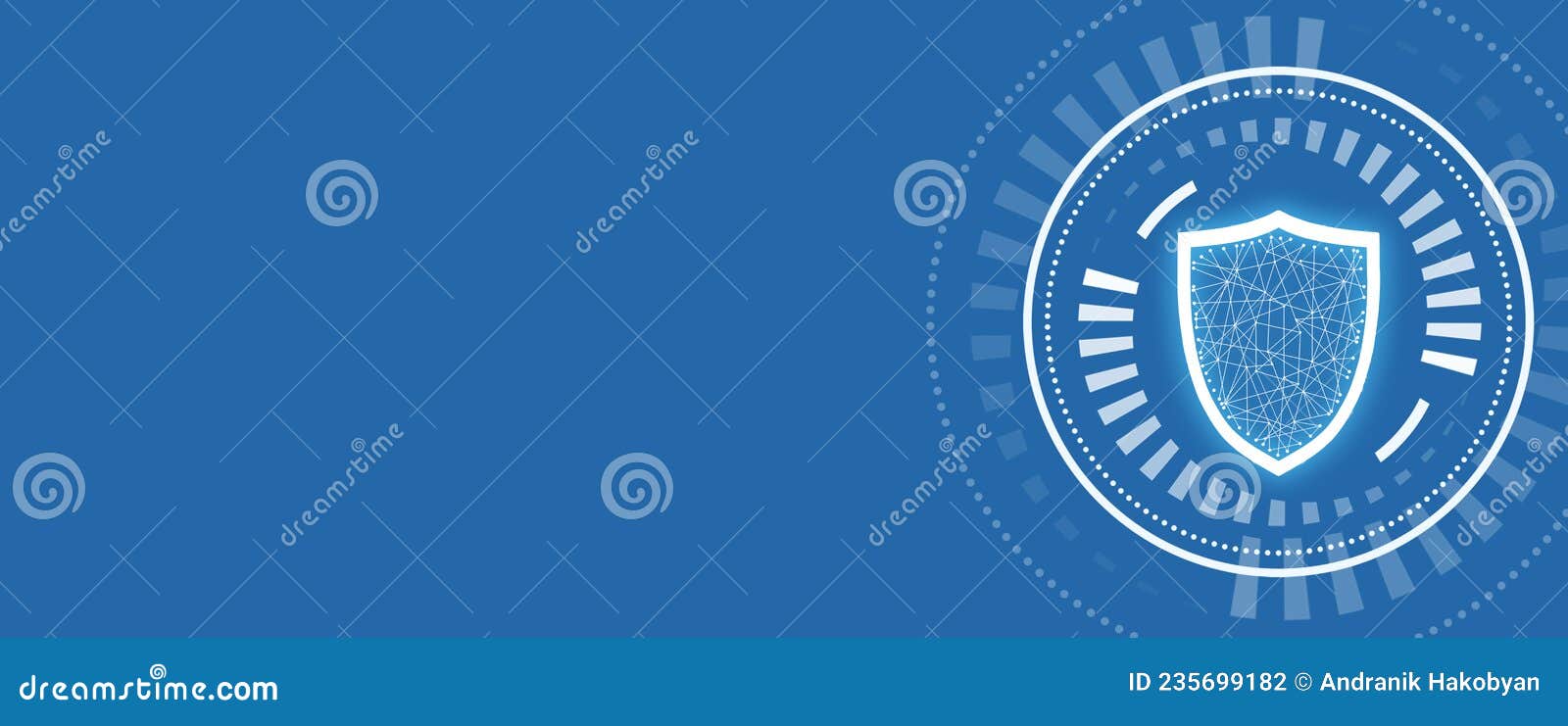 Security Shield Protection on the Blue Background Stock Illustration ...