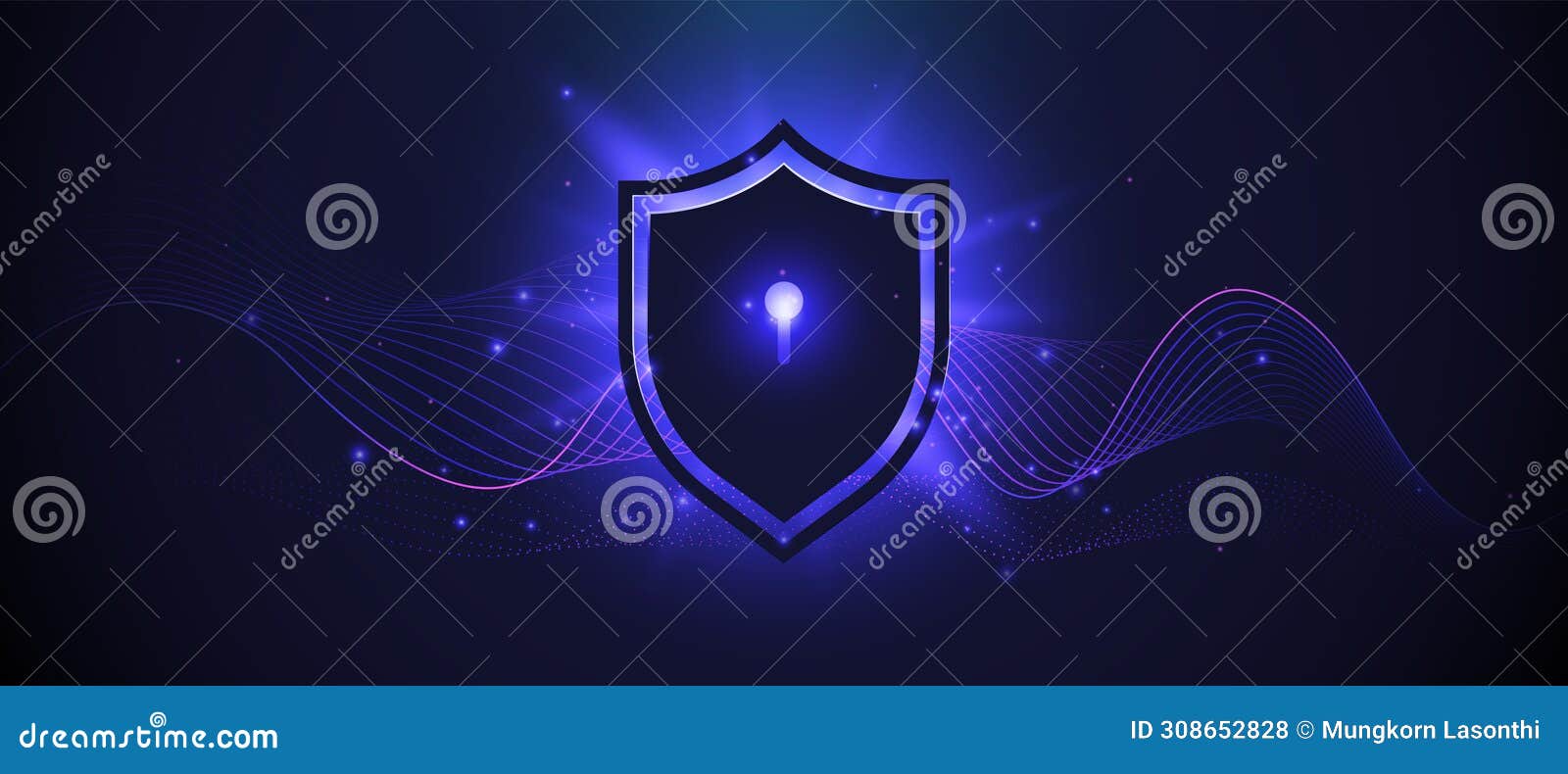 Security Shield Protection. Cyber Security Data Protection Technology Stock Illustration ...