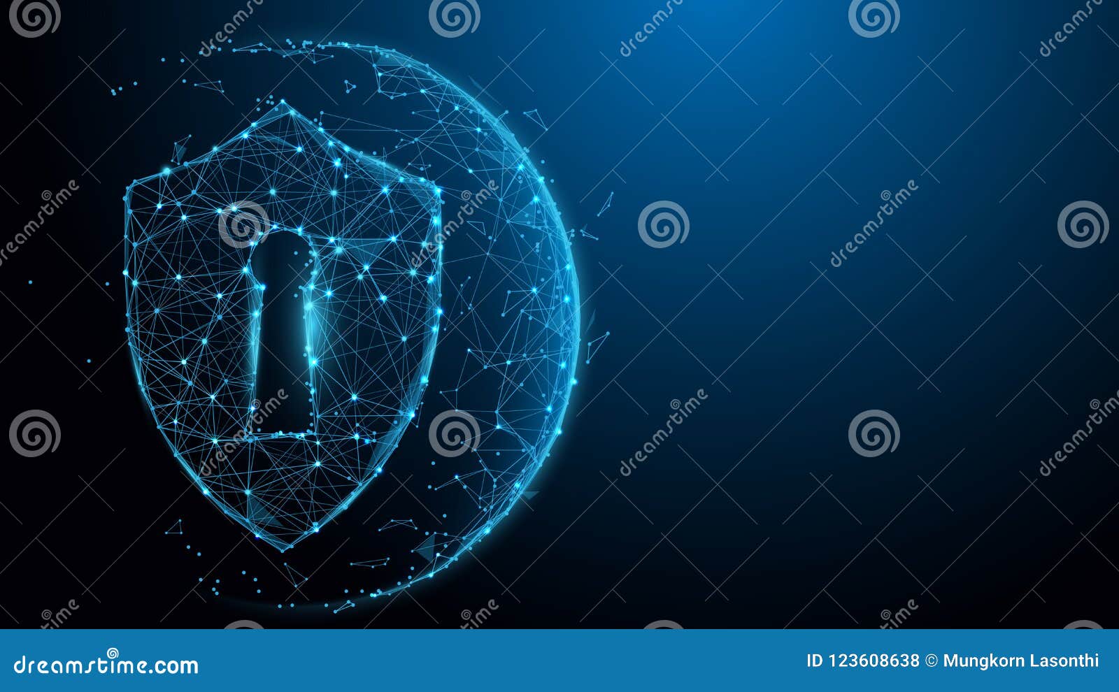 Security Shield Protection Form Lines, Triangles and Particle Style ...