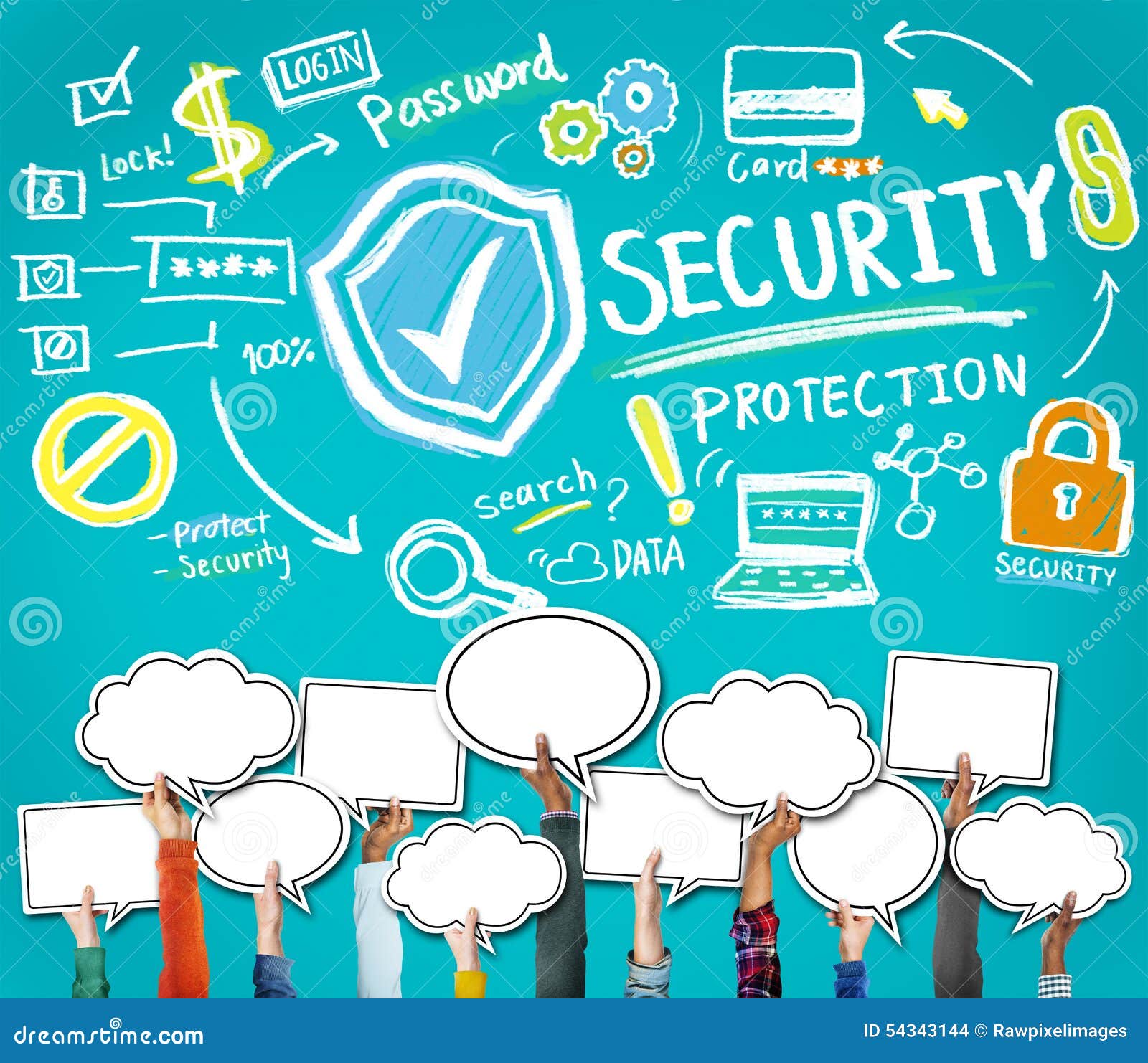 Security Shield Protection Privacy Network Concept Stock Illustration ...