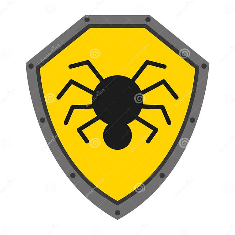Security Shield with Spider Isolated Icon Design Stock Illustration ...