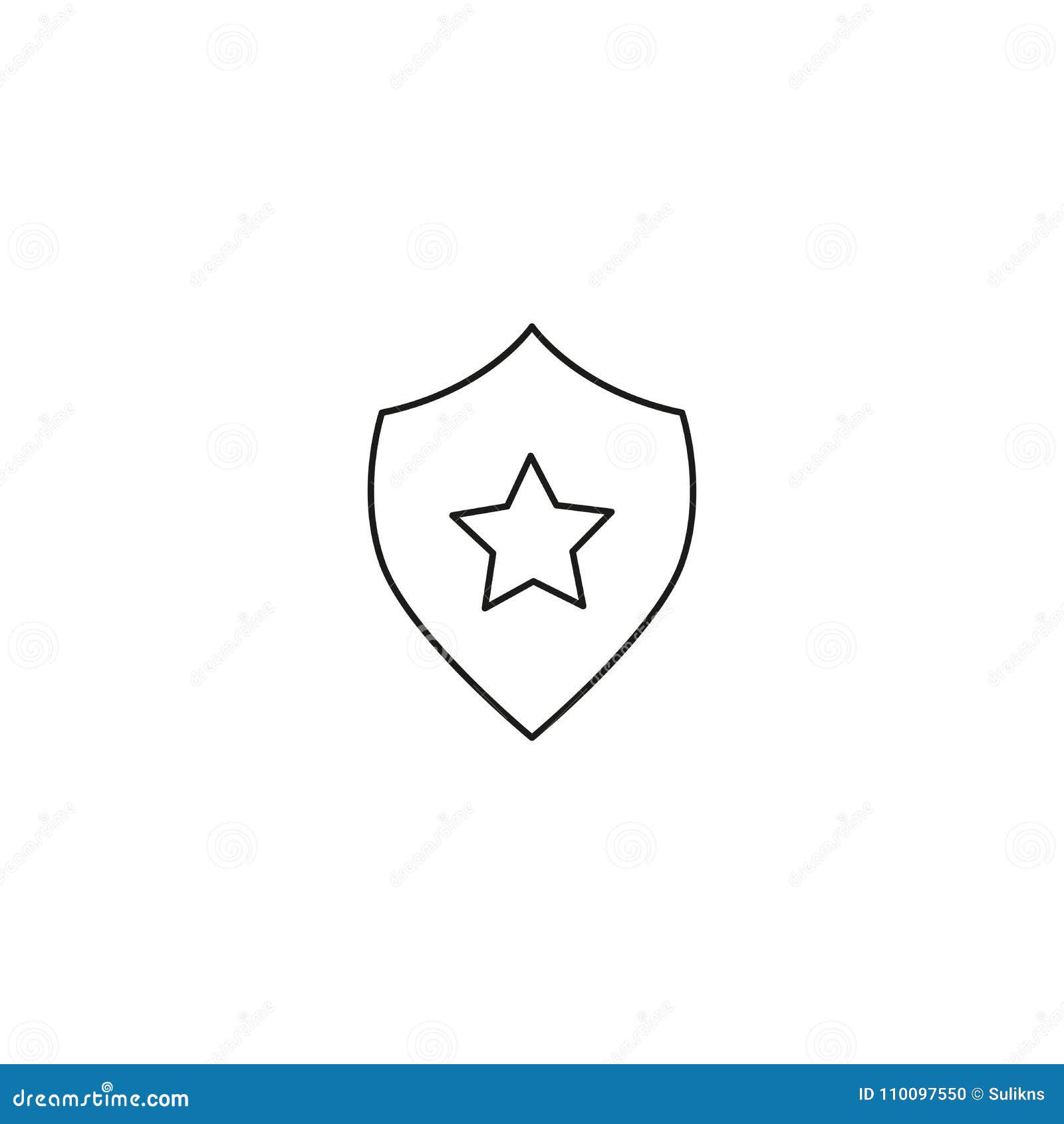 Security shield star icon stock illustration. Illustration of insignia ...