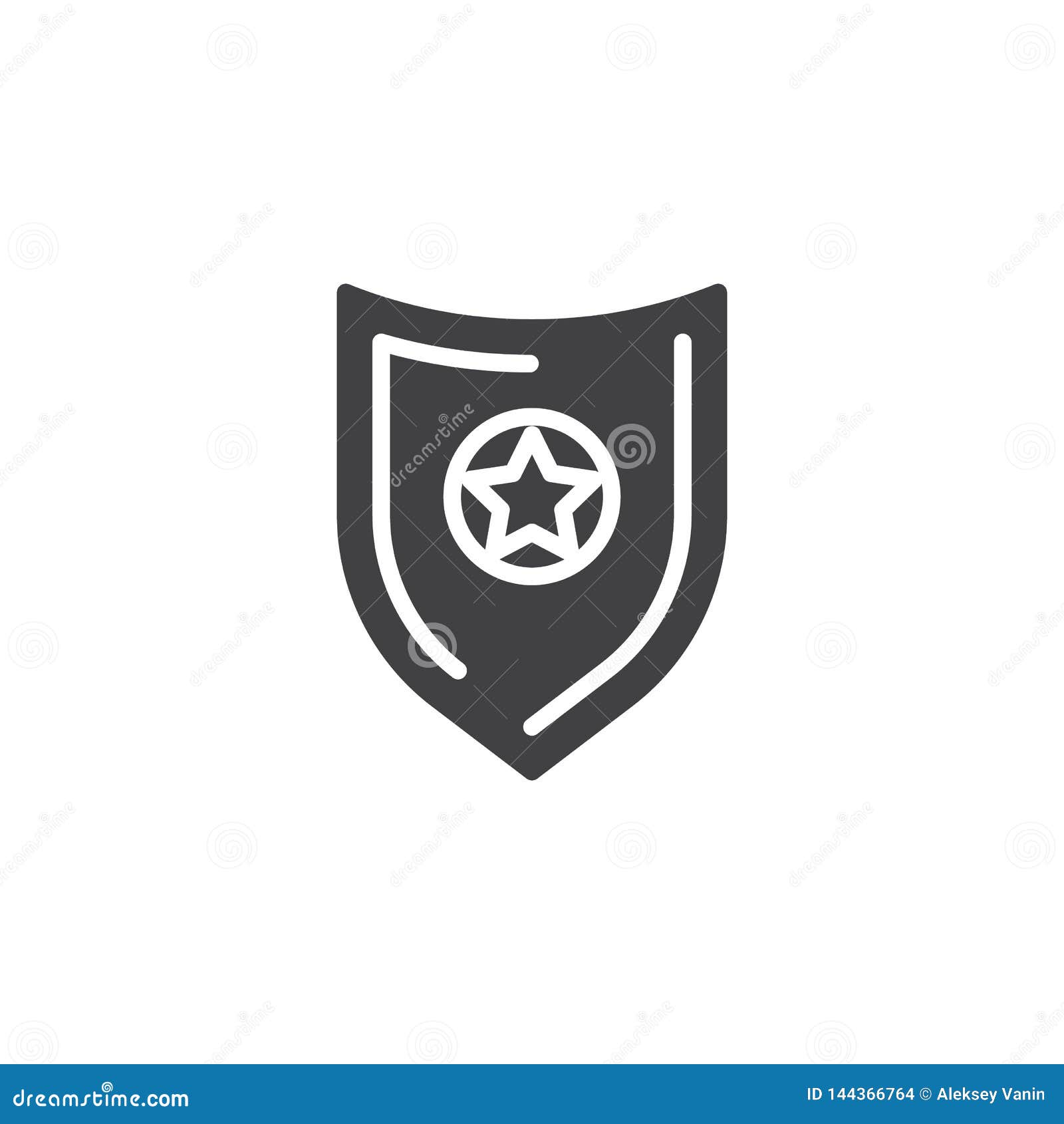 Security Shield with a Star Vector Icon Stock Vector - Illustration of ...