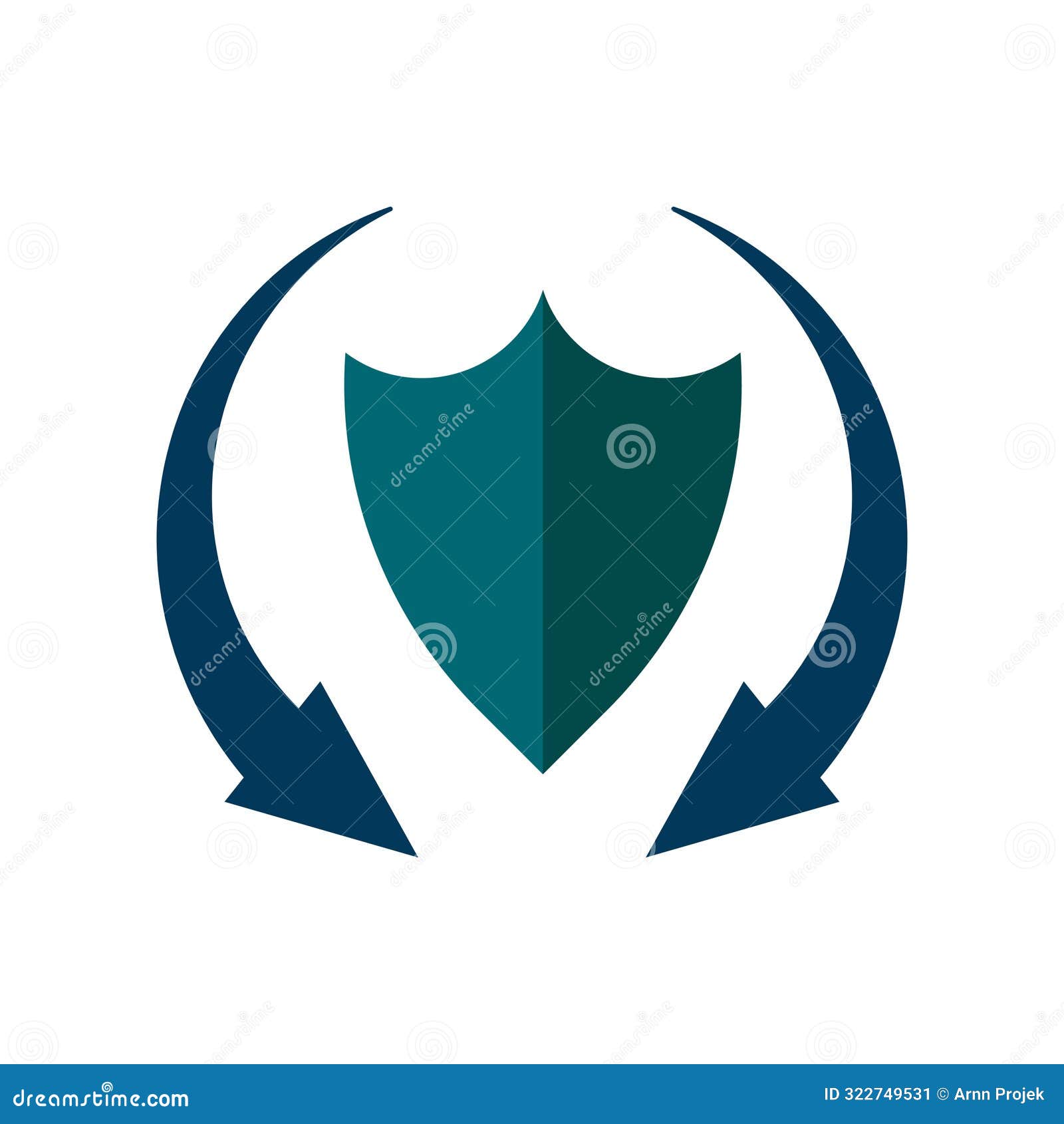 Security Shield with Two Arrows. Flat Design Style. Suitable for Data ...