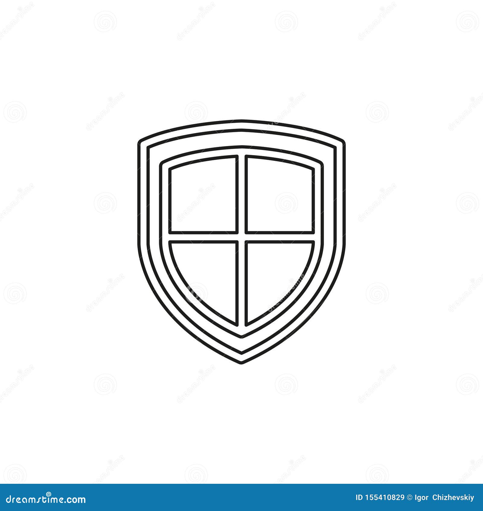 Security Shield Vector Icon Stock Vector - Illustration of crest ...