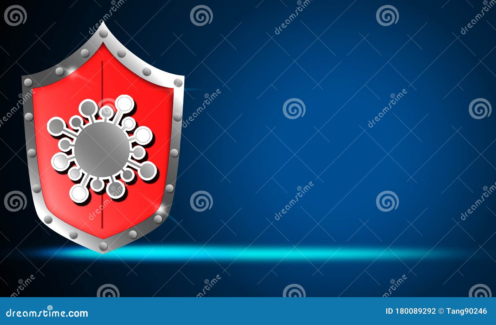 Security Shield for Virus Protection Stock Illustration - Illustration ...