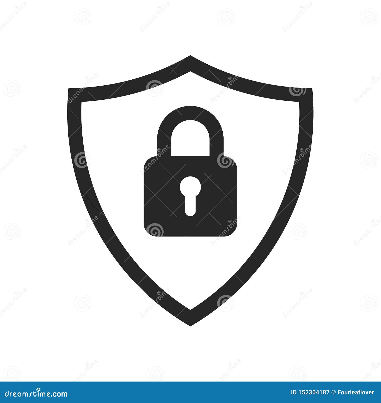 Security Shield or Virus Shield Lock Line Art Icon Stock Vector ...