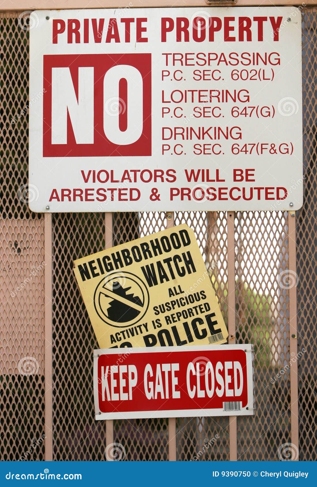 Security Signs stock photo. Image of safety, arrest, loitering - 9390750