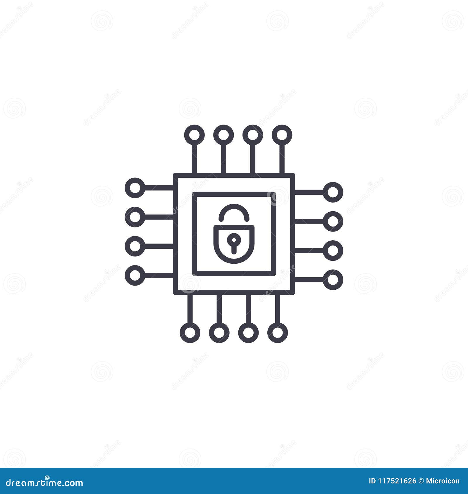 Security Software Linear Icon Concept. Security Software Line Vector ...
