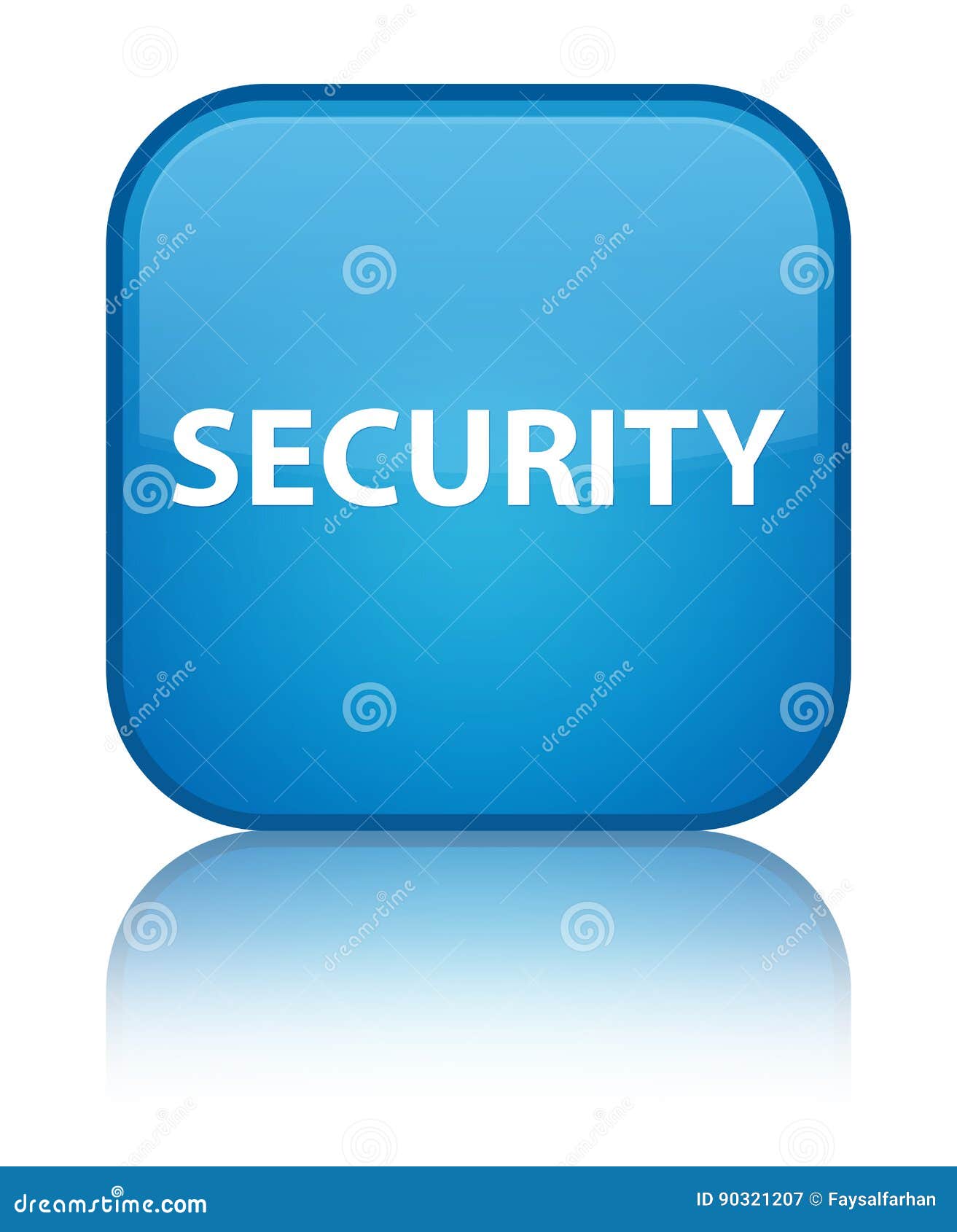 Security Special Cyan Blue Square Button Stock Illustration ...