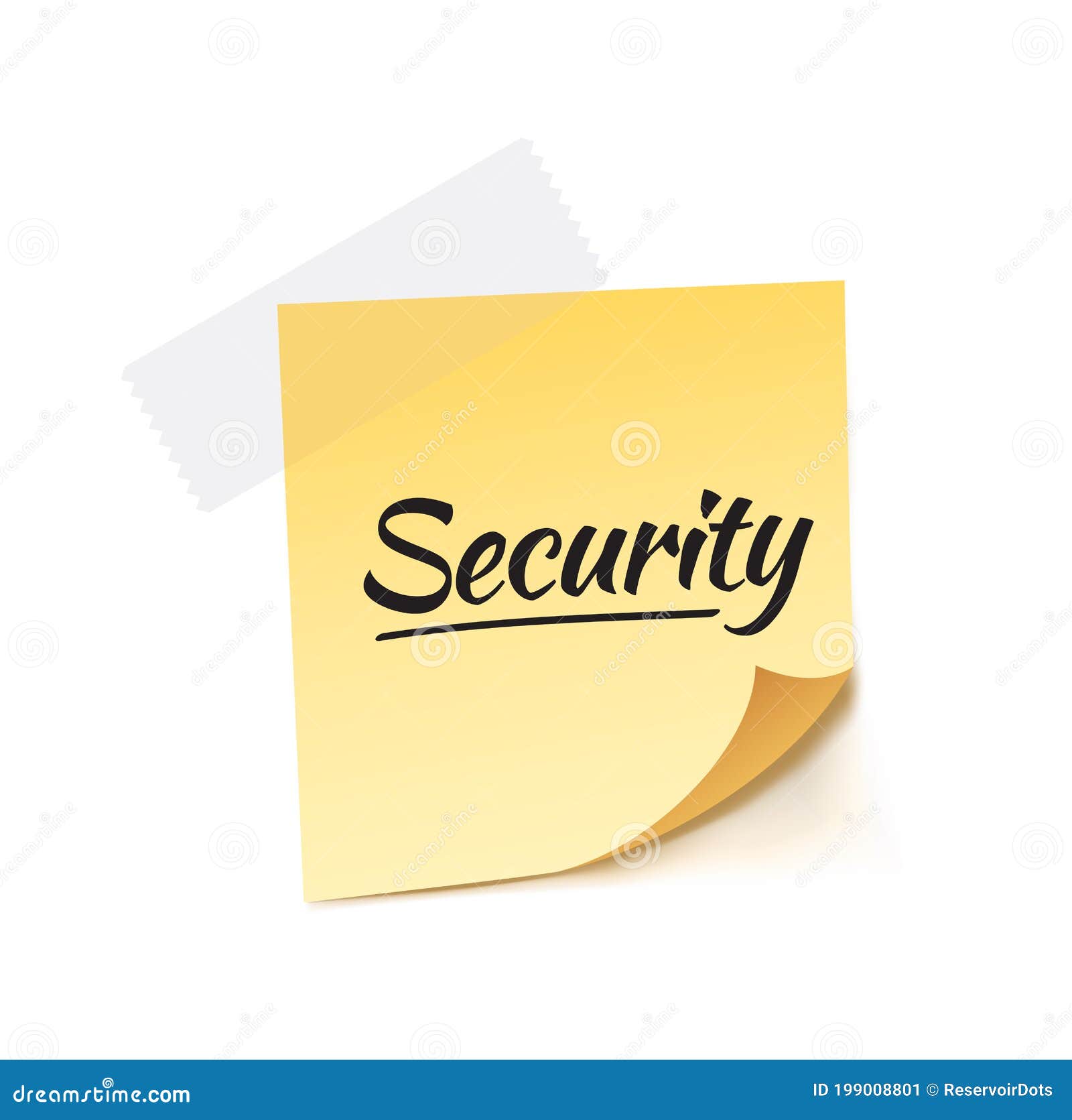 Security Stick Note Vector Illustration Stock Vector - Illustration of ...