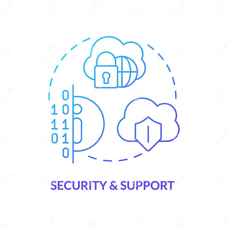 Security and Support Blue Gradient Concept Icon Stock Vector ...