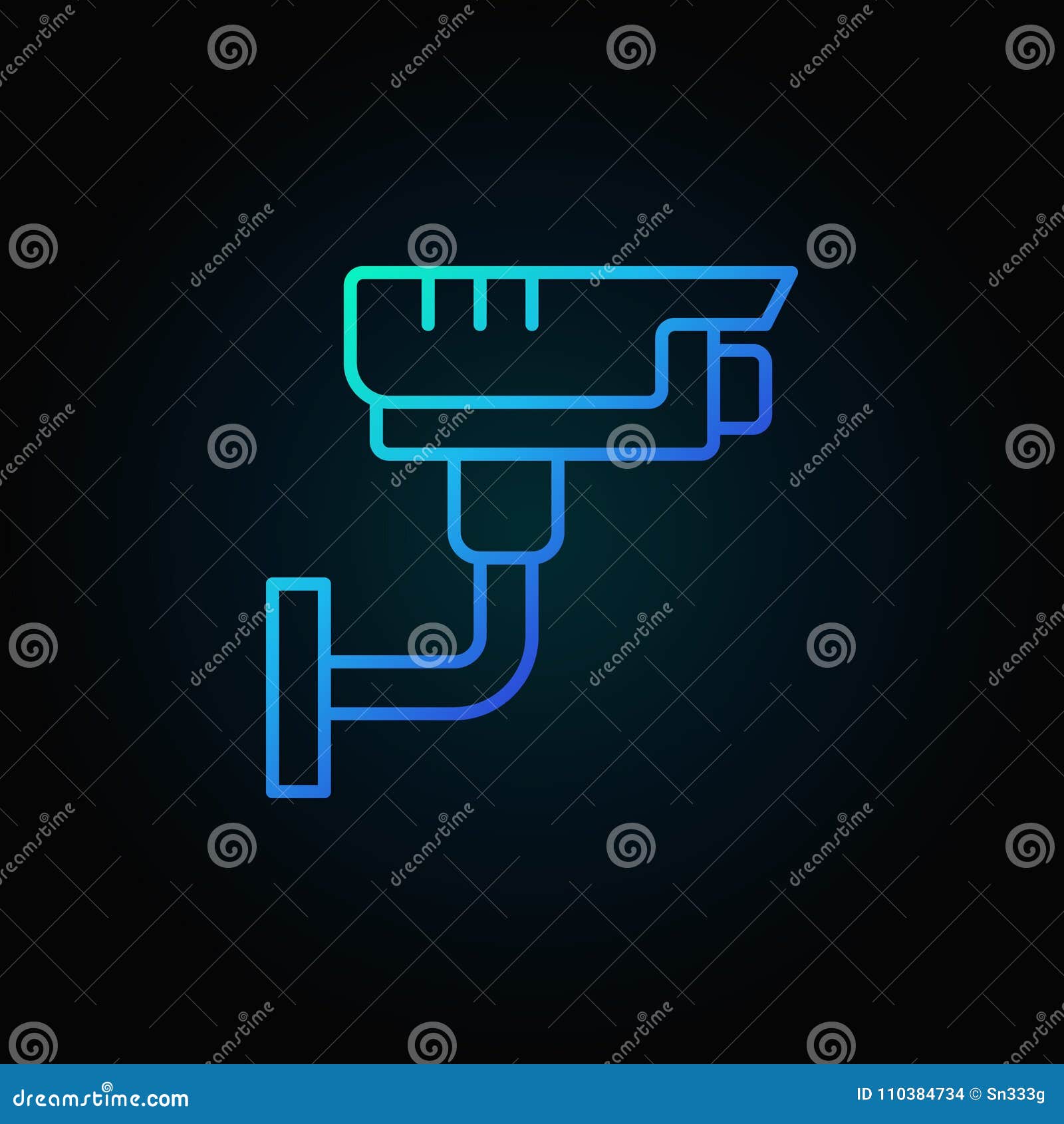 Security Surveillance Camera Blue Vector Line Icon Stock Vector ...