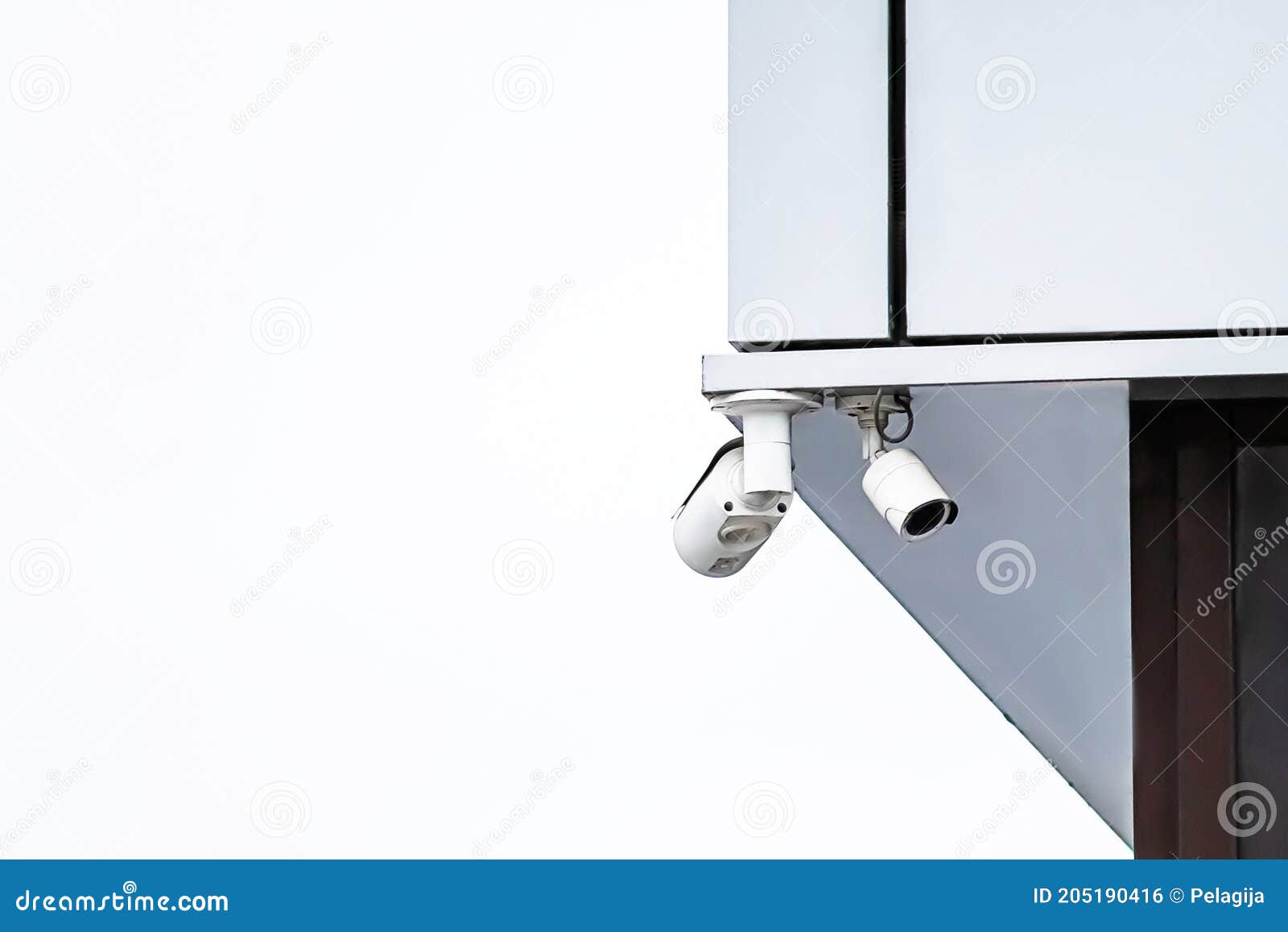 Security Surveillance Camera on Corner of Building Stock Photo - Image ...