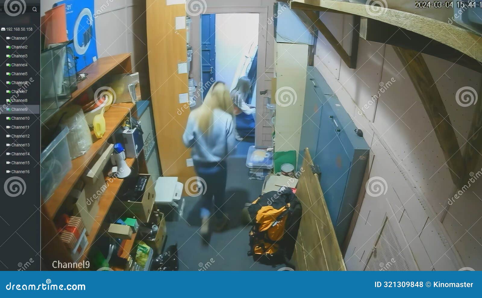 Security Surveillance Camera Setup in Office and Warehouse Stock Photo ...