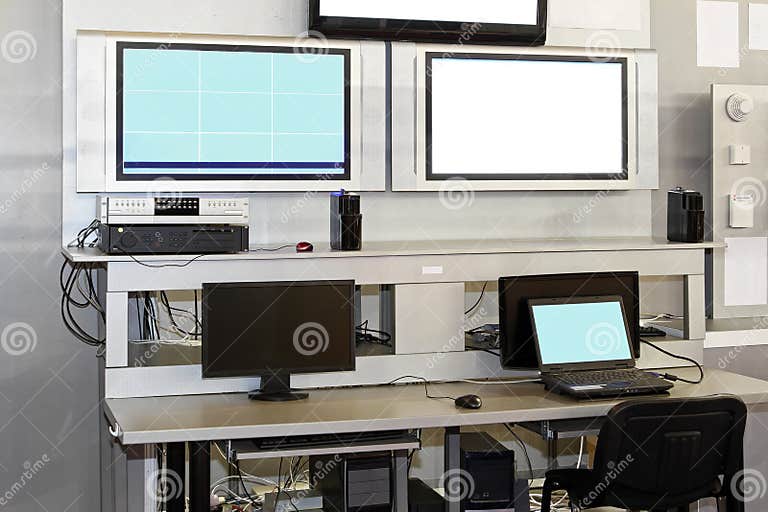 Security surveillance desk stock photo. Image of data - 23941840
