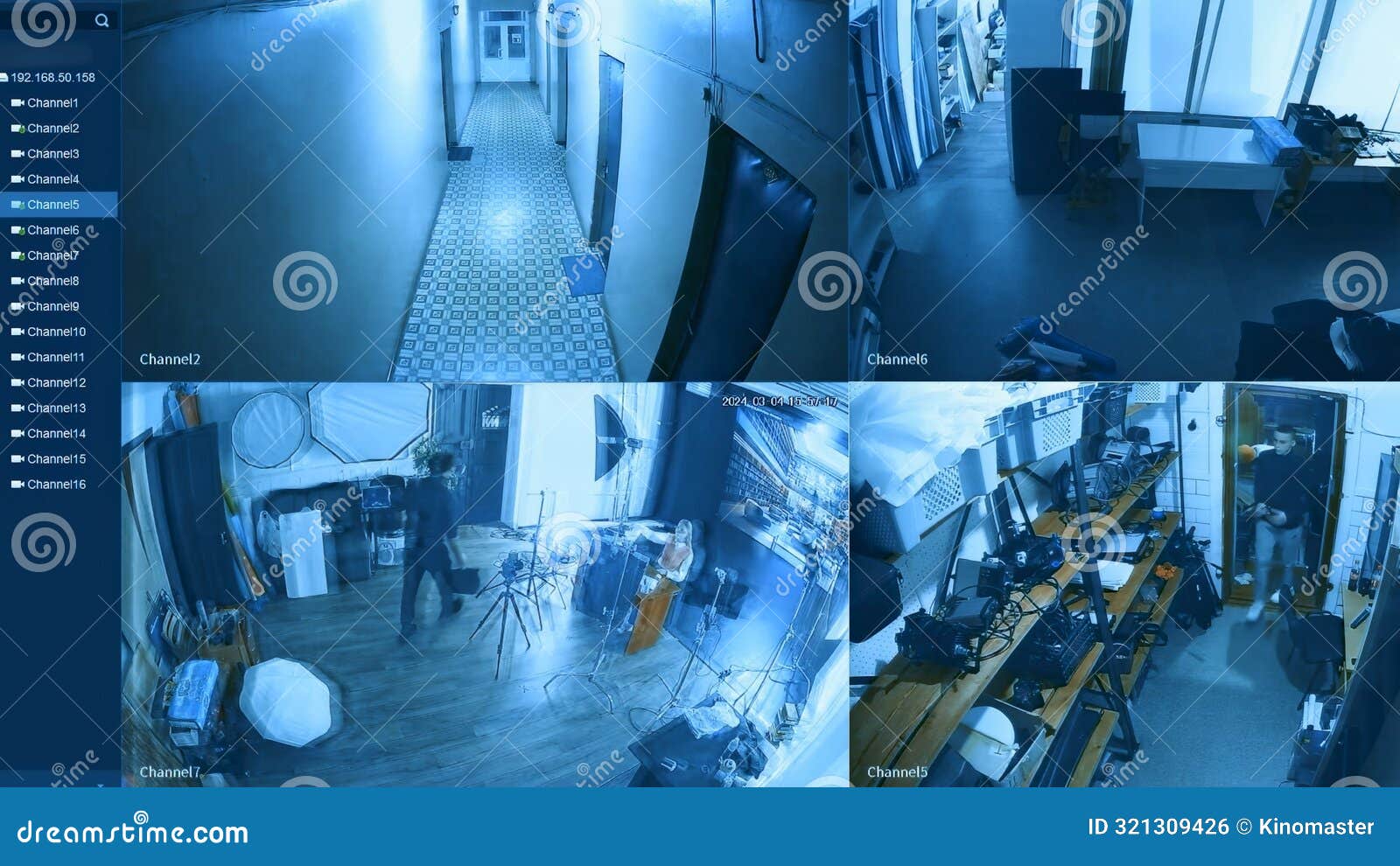 Security Surveillance Multi-Camera Setup in Office and Warehouse Stock ...