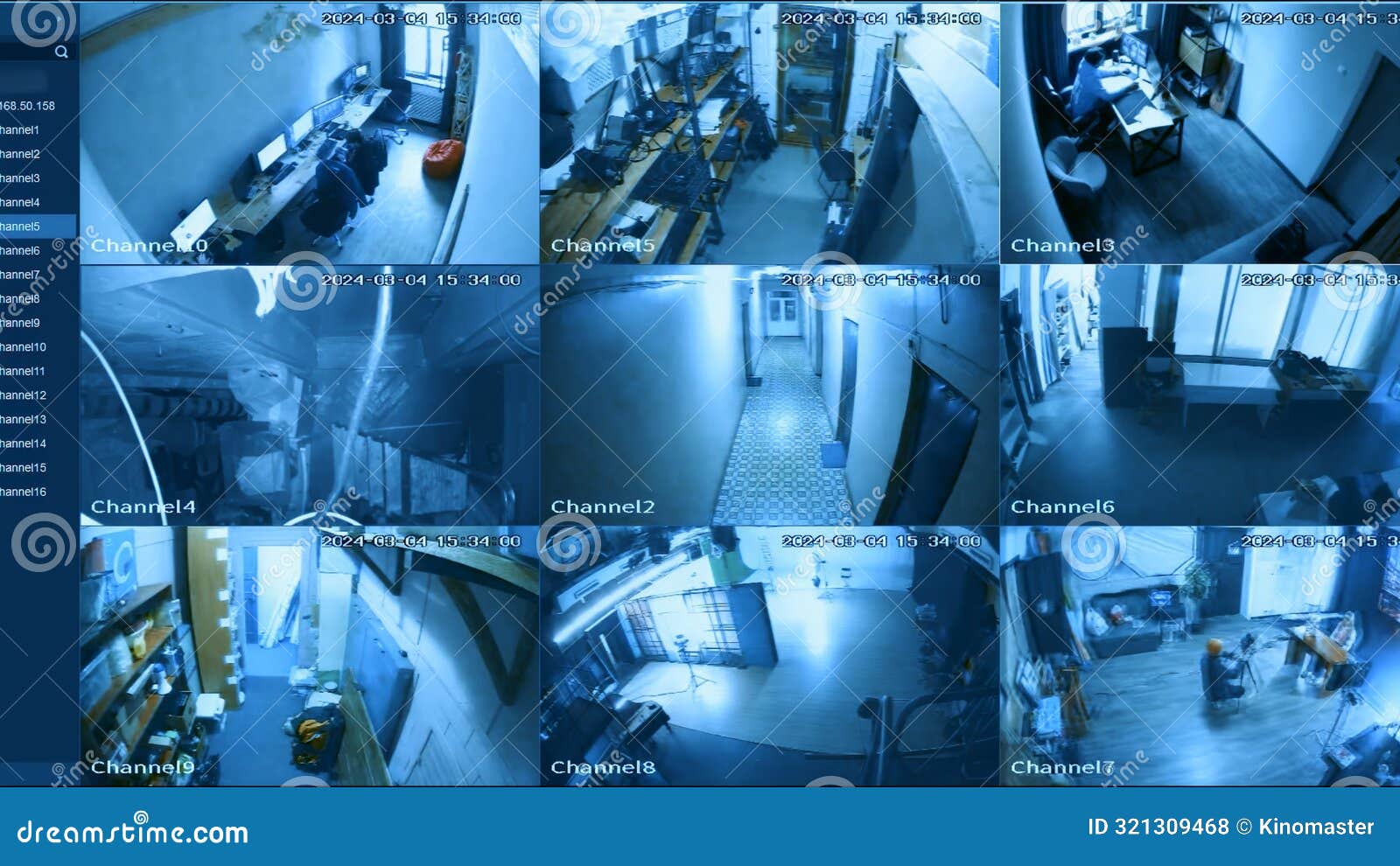 Security Surveillance Multi-Camera Setup in Office and Warehouse Stock ...