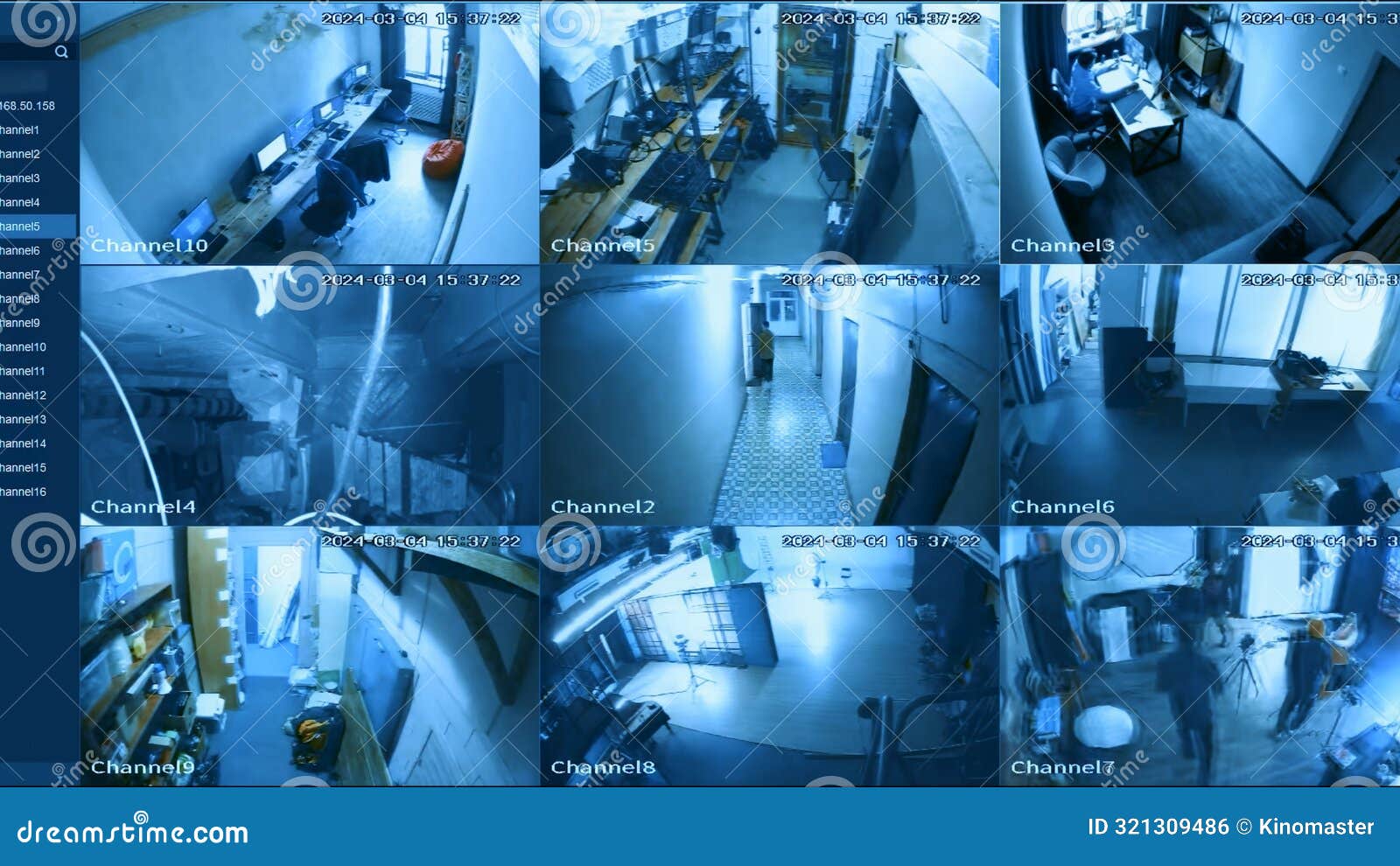 Security Surveillance Multi-Camera Setup in Office and Warehouse Stock ...
