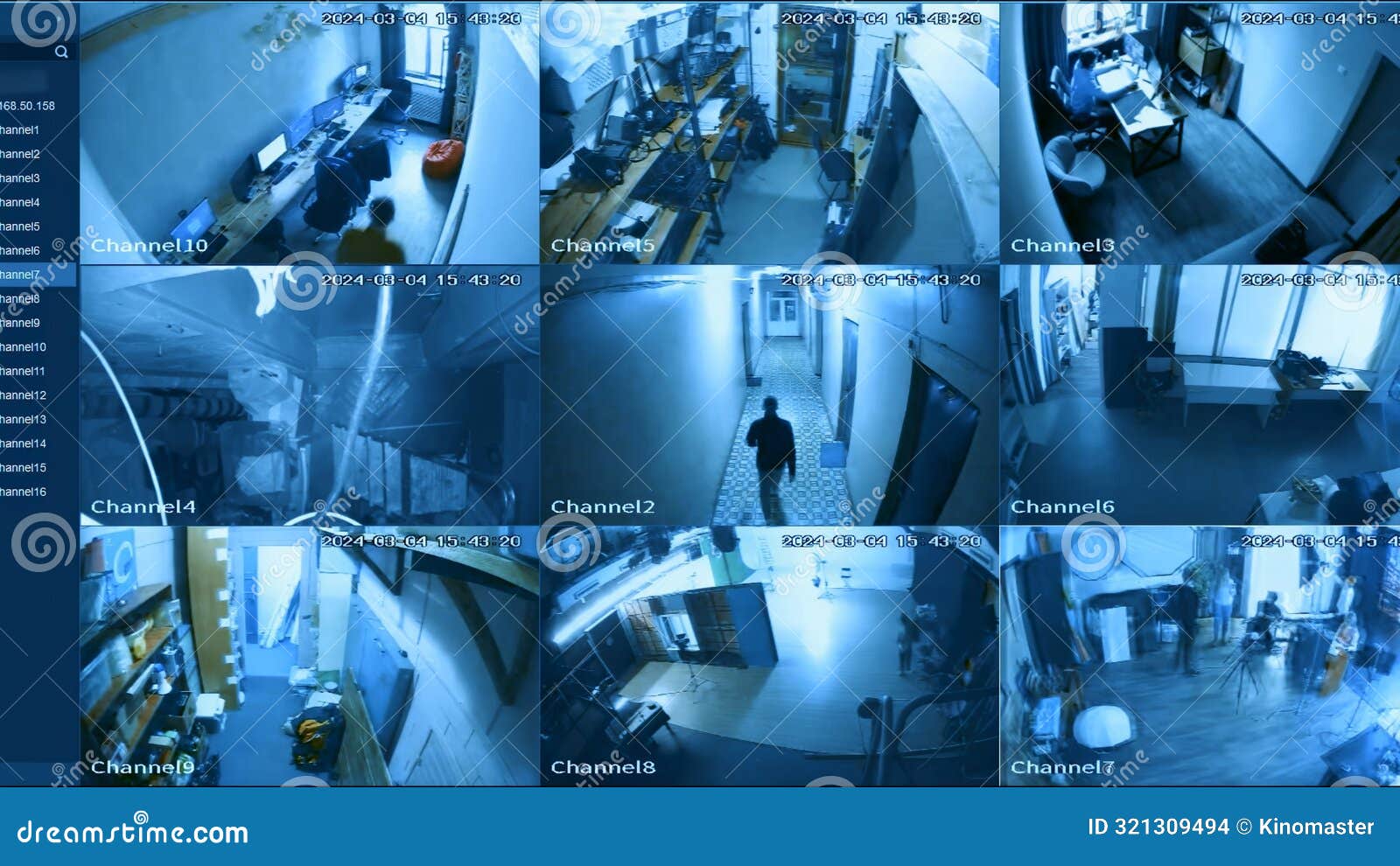 Security Surveillance Multi-Camera Setup in Office and Warehouse Stock ...