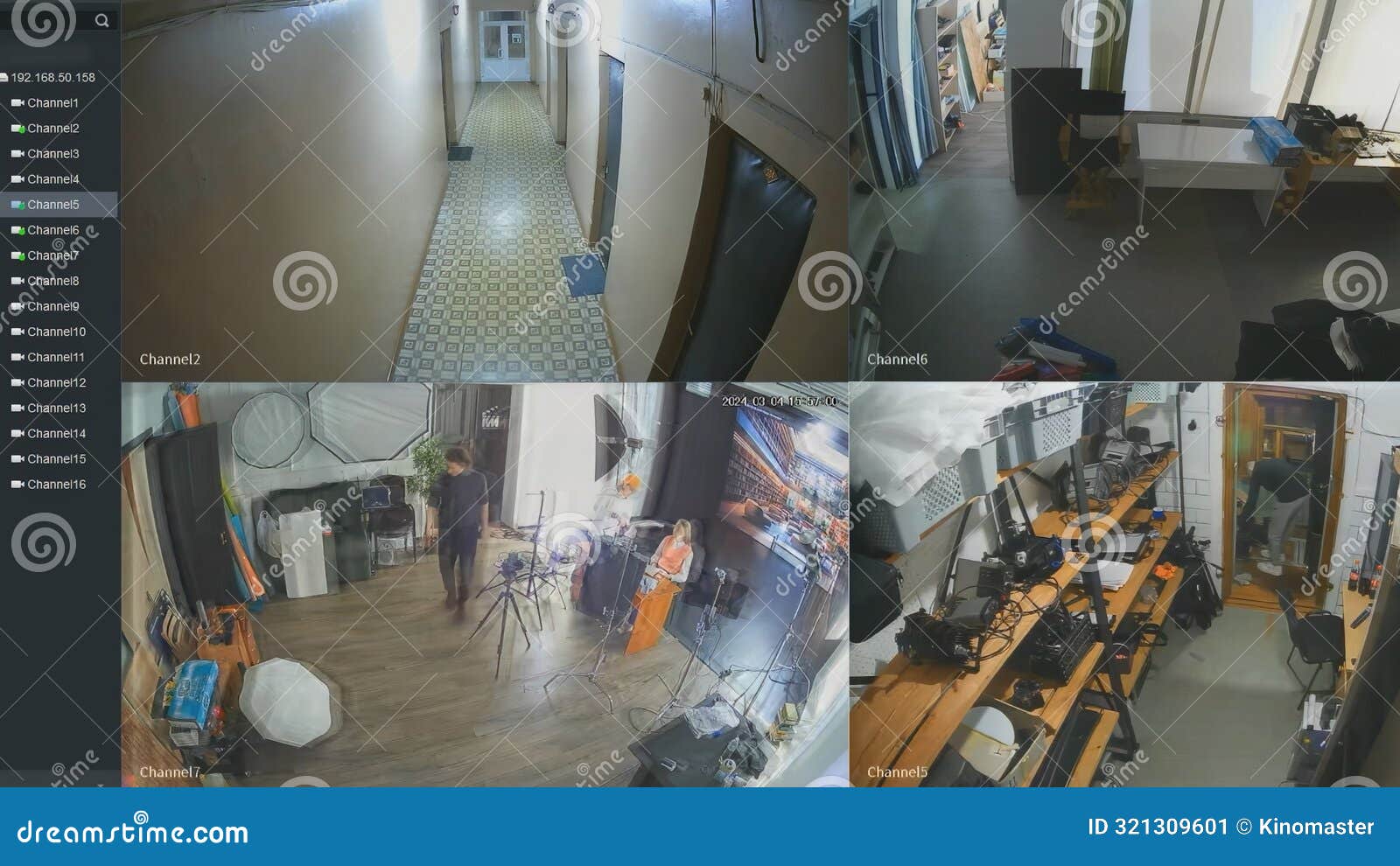 Security Surveillance Multi-Camera Setup in Office and Warehouse Stock ...