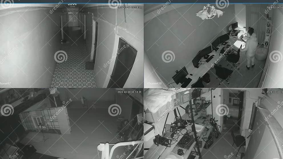 Security Surveillance Multi-Camera Setup in Office and Warehouse Stock ...