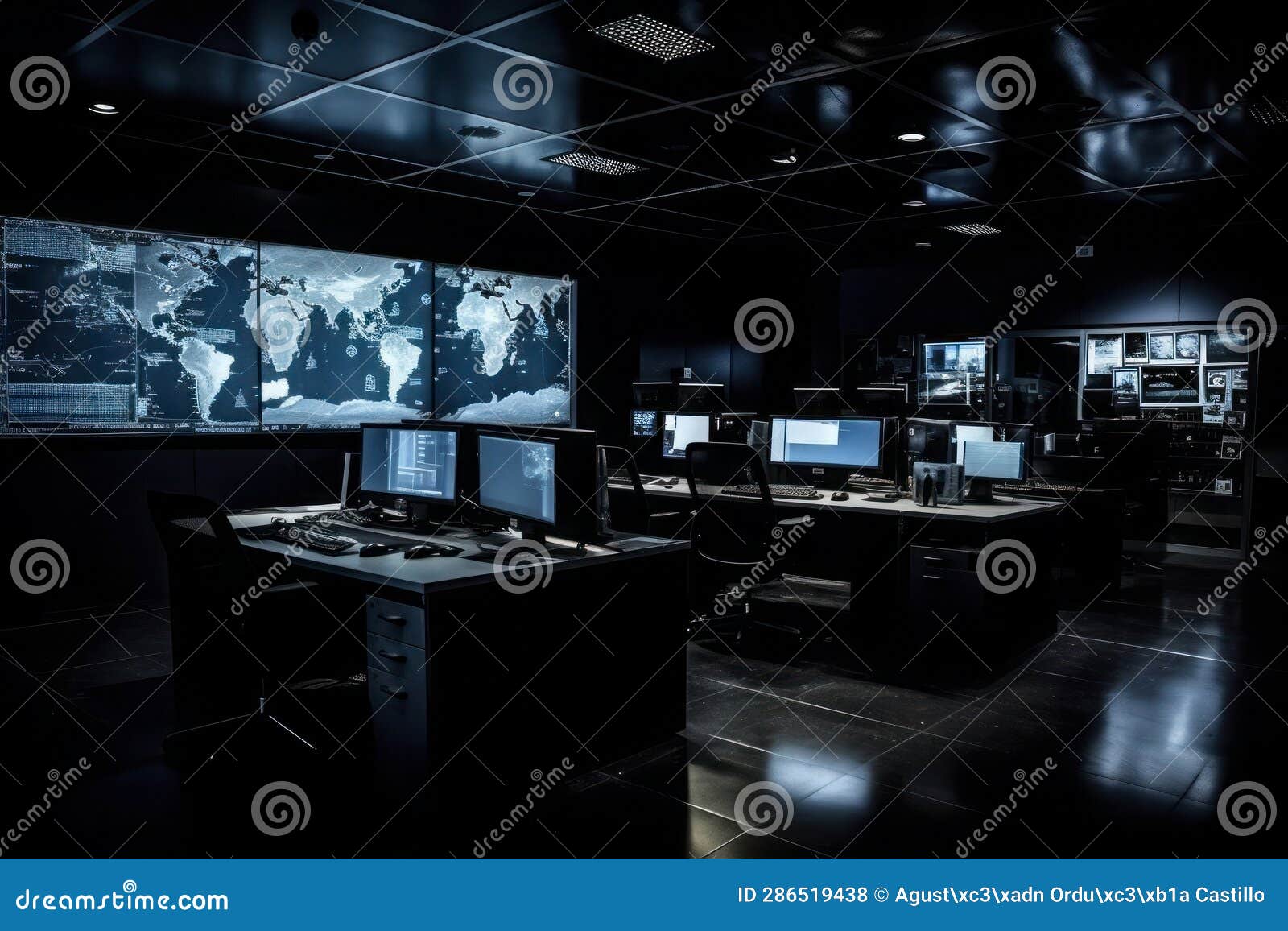 Security and Surveillance Operations Center. Stock Photo - Image of ...