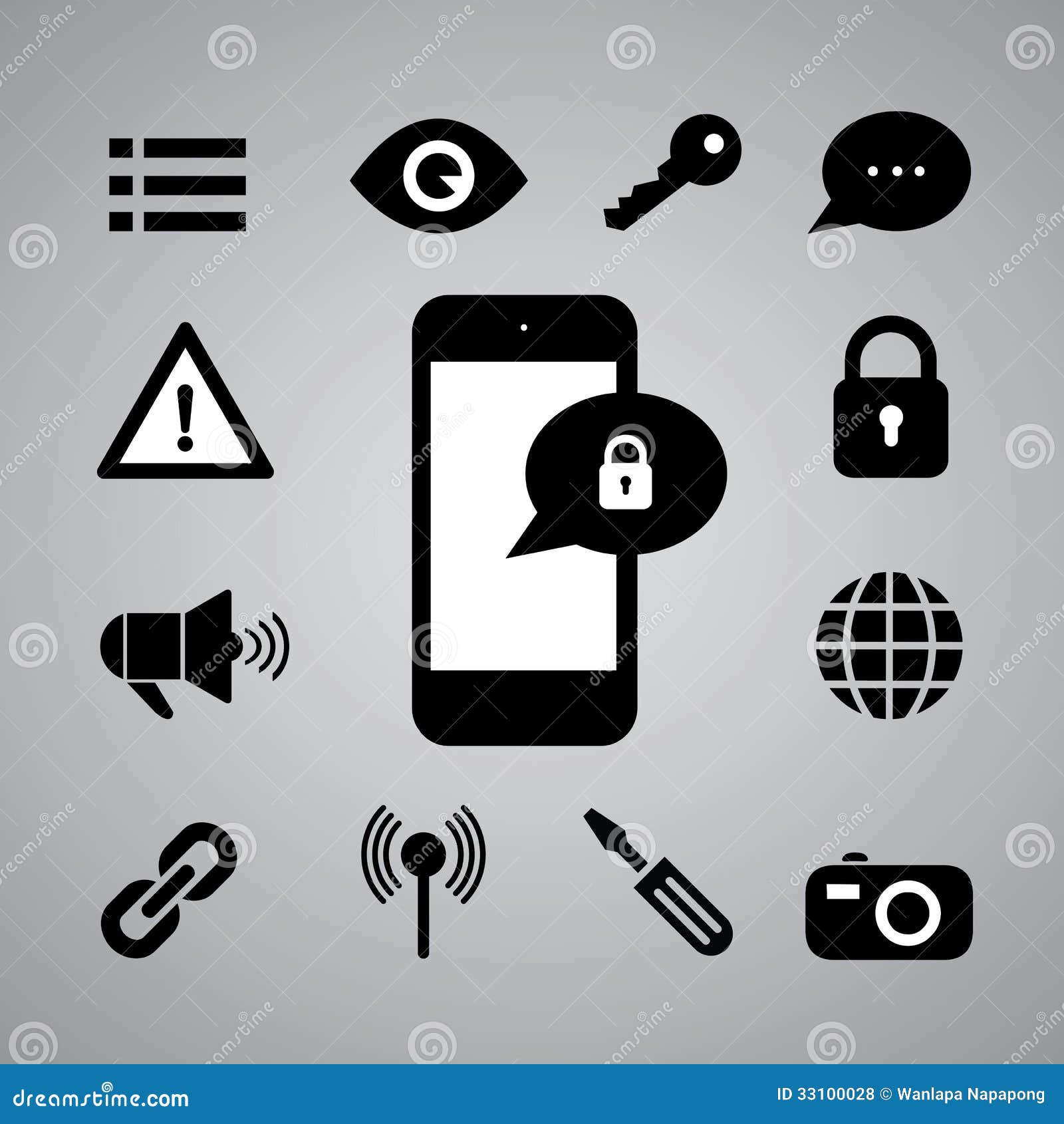 Security symbol stock illustration. Illustration of monitored - 33100028