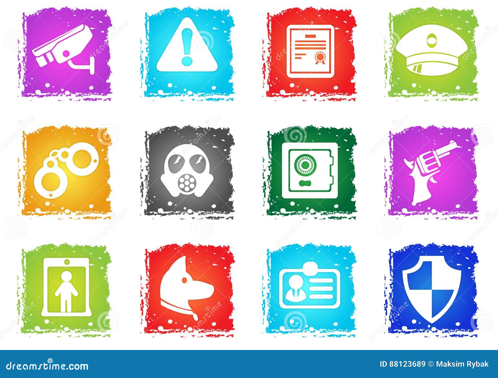 Security symbols icon set stock vector. Illustration of camera - 88123689