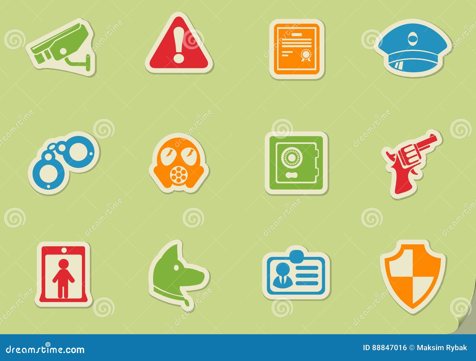 Security symbols icon set stock illustration. Illustration of camera ...