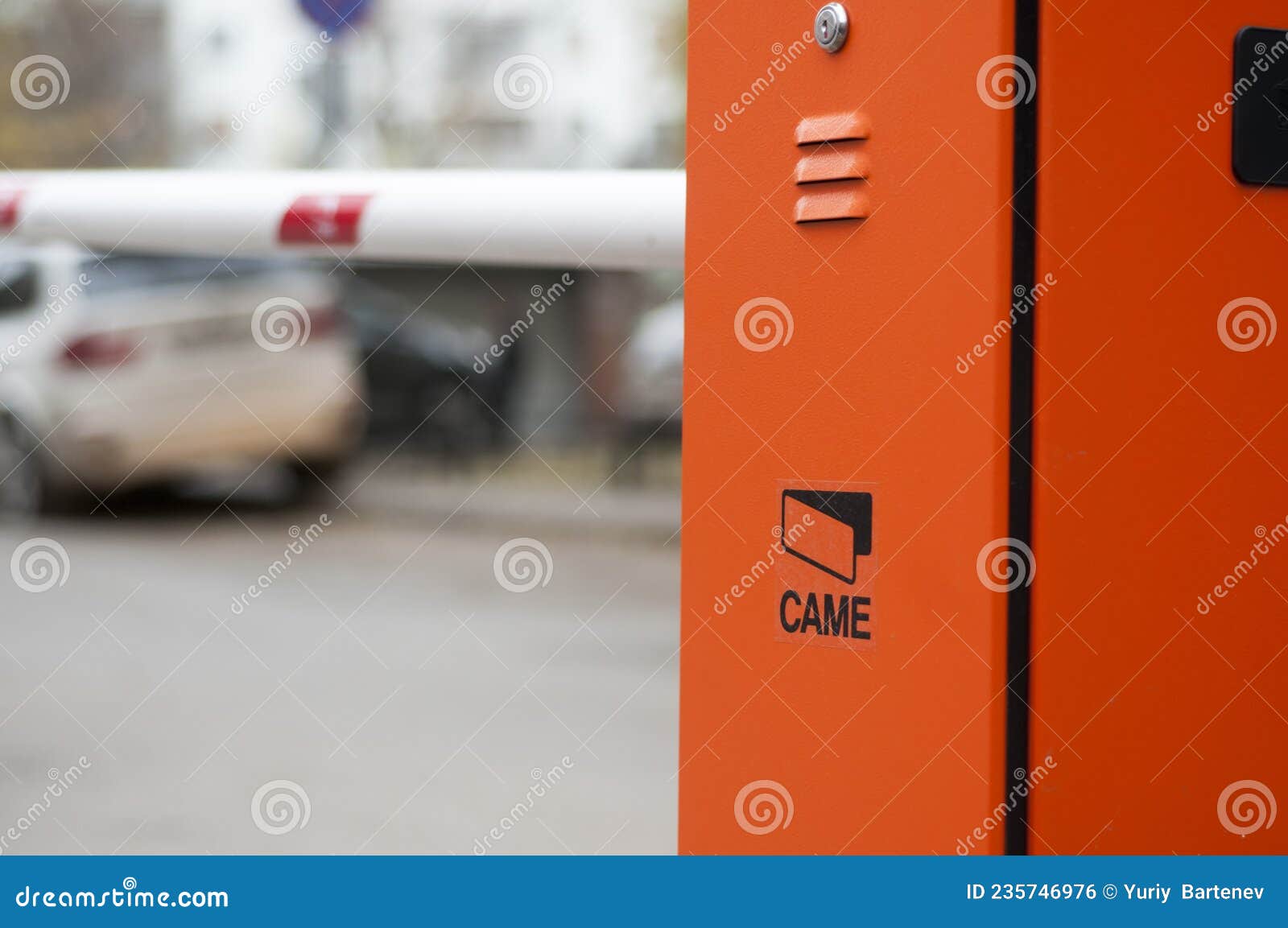 Security System for Building Access - Barrier Gate Stop with Toll Booth ...