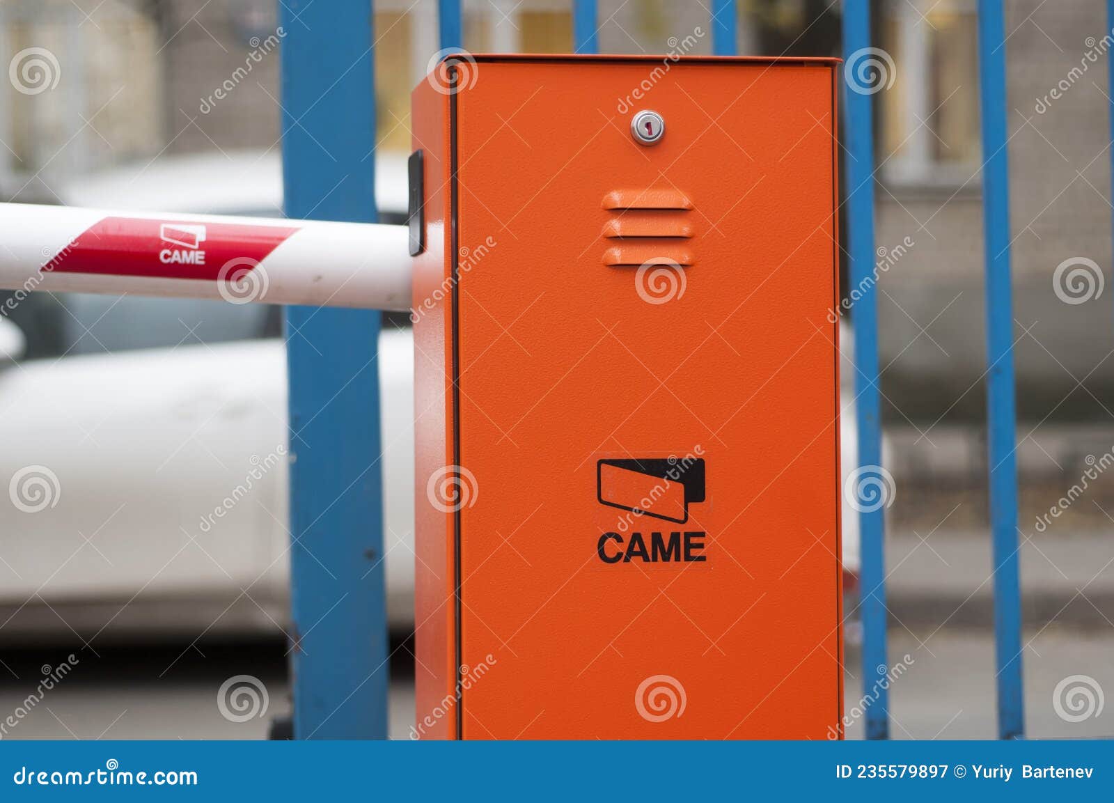 Security System for Building Access - Barrier Gate Stop with Toll Booth ...