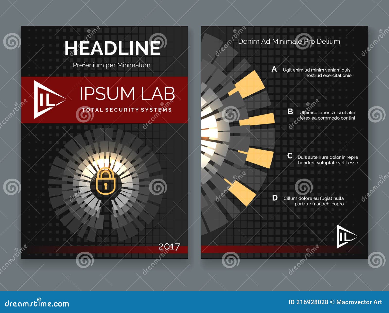 Security System Business Brochure. Cyber Secure Vector Posters with ...