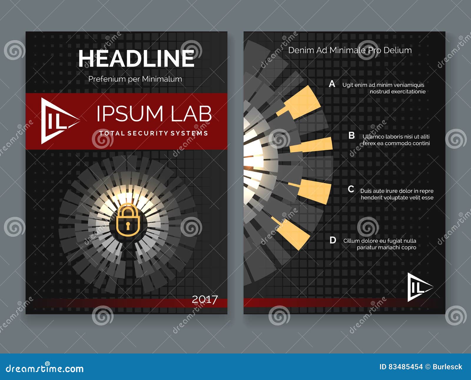 Security System Business Brochure. Cyber Secure Vector Posters with ...